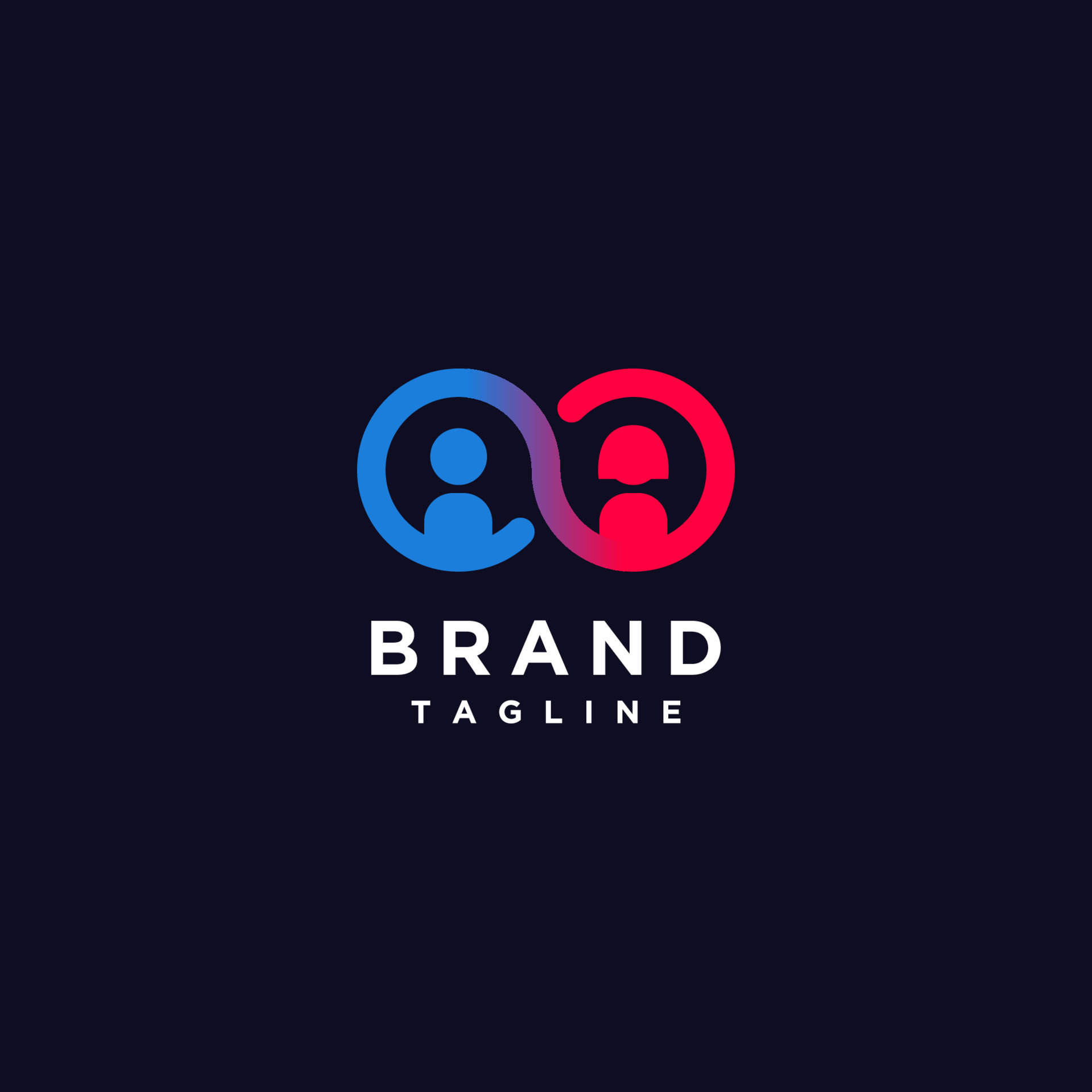 Man And Woman Icon Logo Design In Infinity Symbol Minimalist Logo Design Of Male And Female
