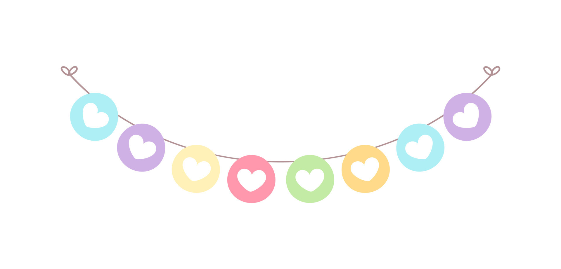Pastel hearts bunting clipart 19501186 Vector Art at Vecteezy