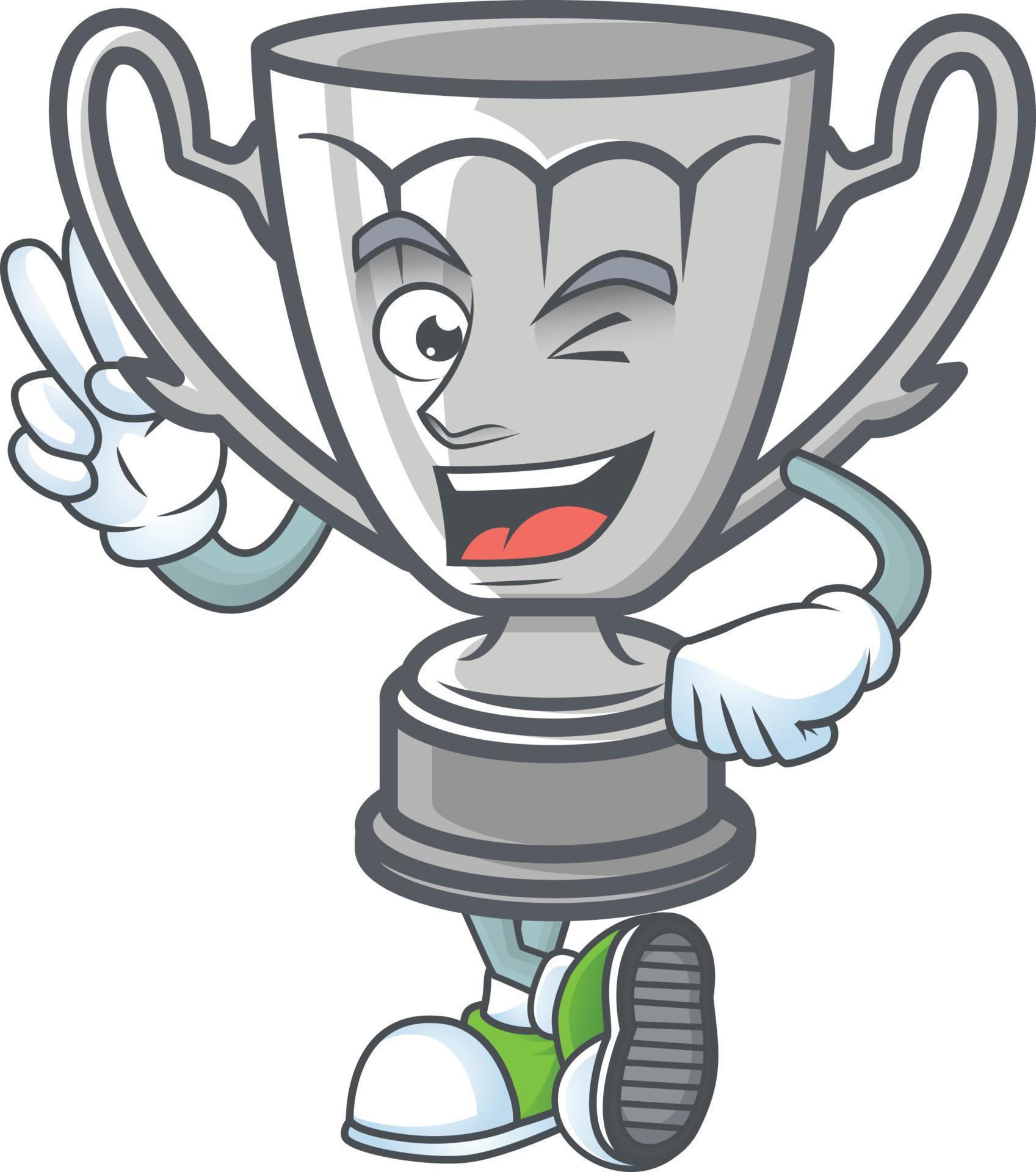 Silver Trophy Vector 19501310 Vector Art at Vecteezy