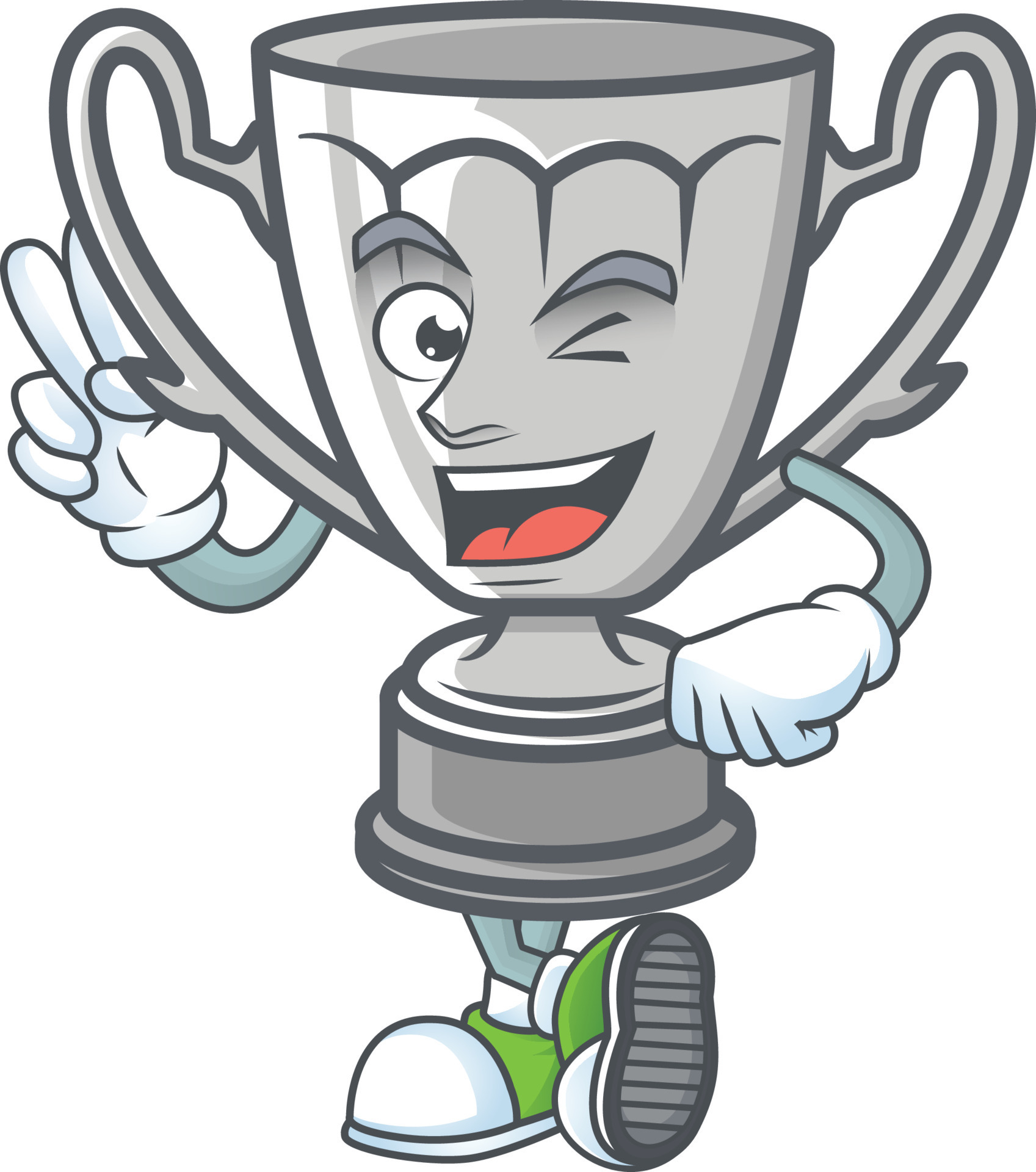 Silver Trophy Vector 19501310 Vector Art at Vecteezy