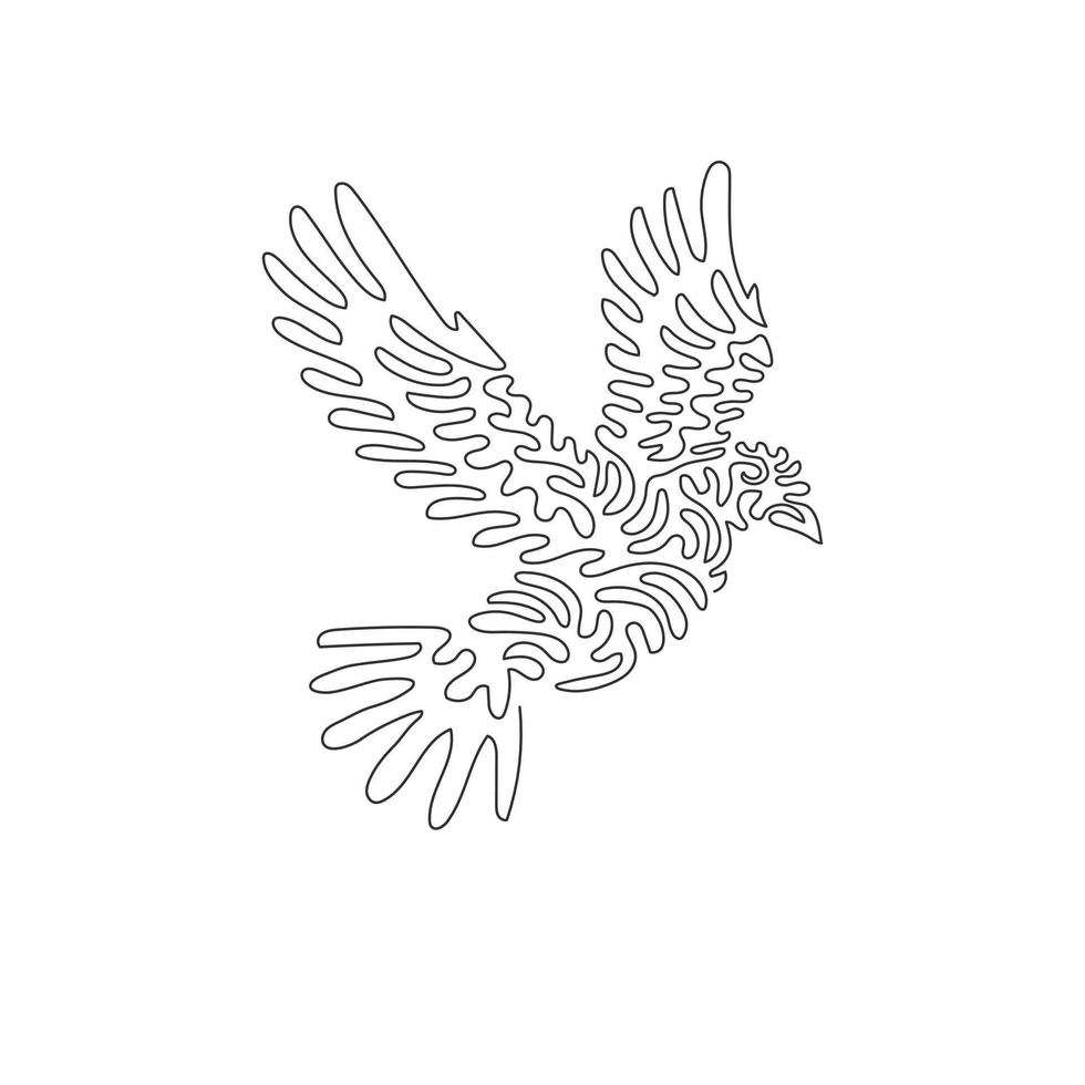 Continuous Curve One Line Drawing Of Cute Flying Dove Abstract Art Single Line Editable Stroke