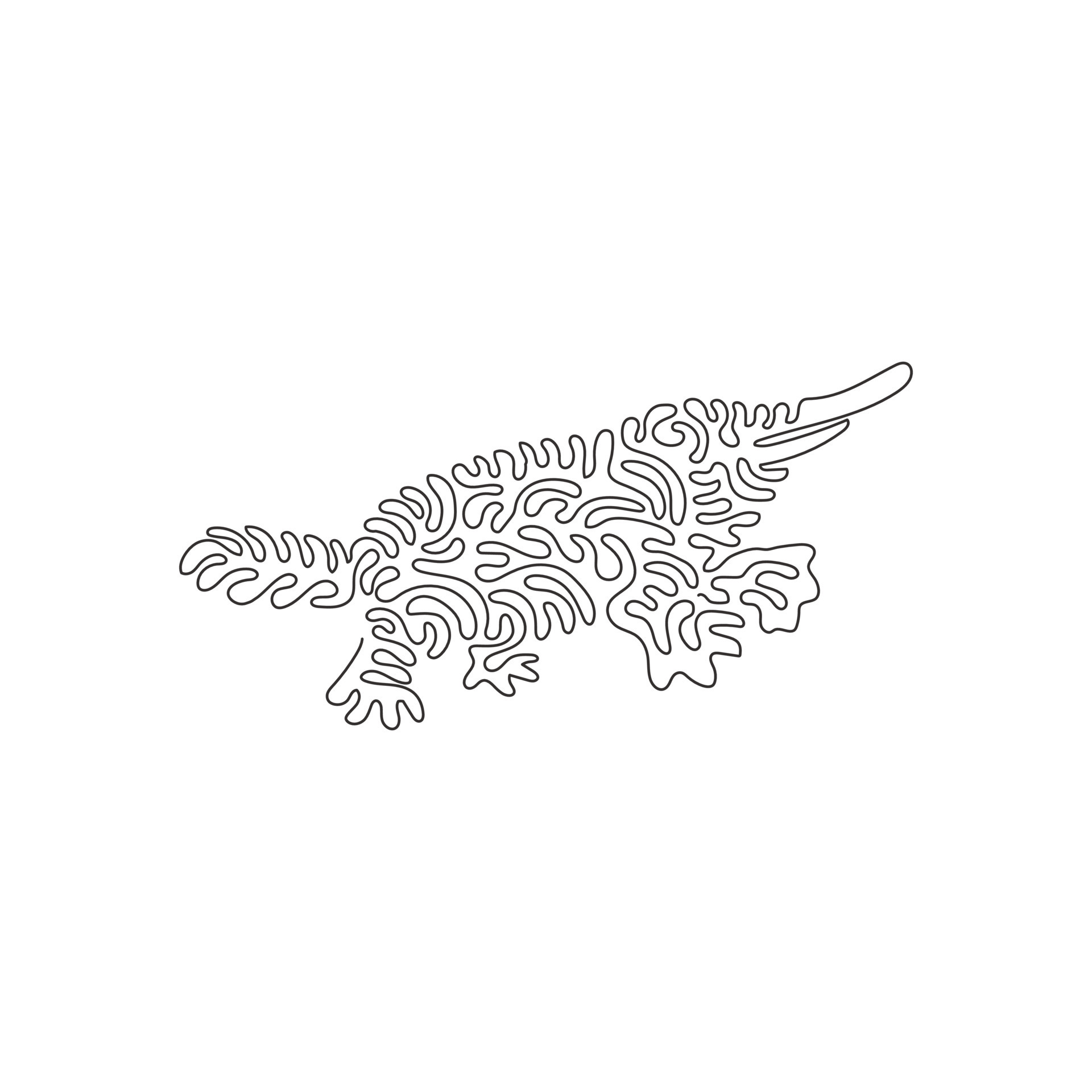 Single One Line Drawing Of Adorable Platypus Abstract Art Continuous Line Drawing Graphic