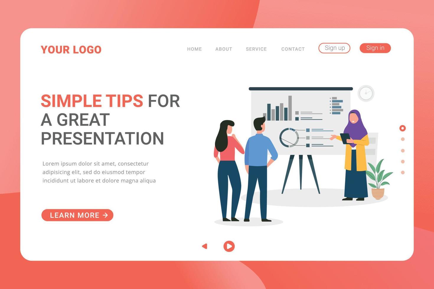 Presentation guide landing page template design concept 19506879 Vector ... Presentation guide landing page template design concept 19506879 Vector ...