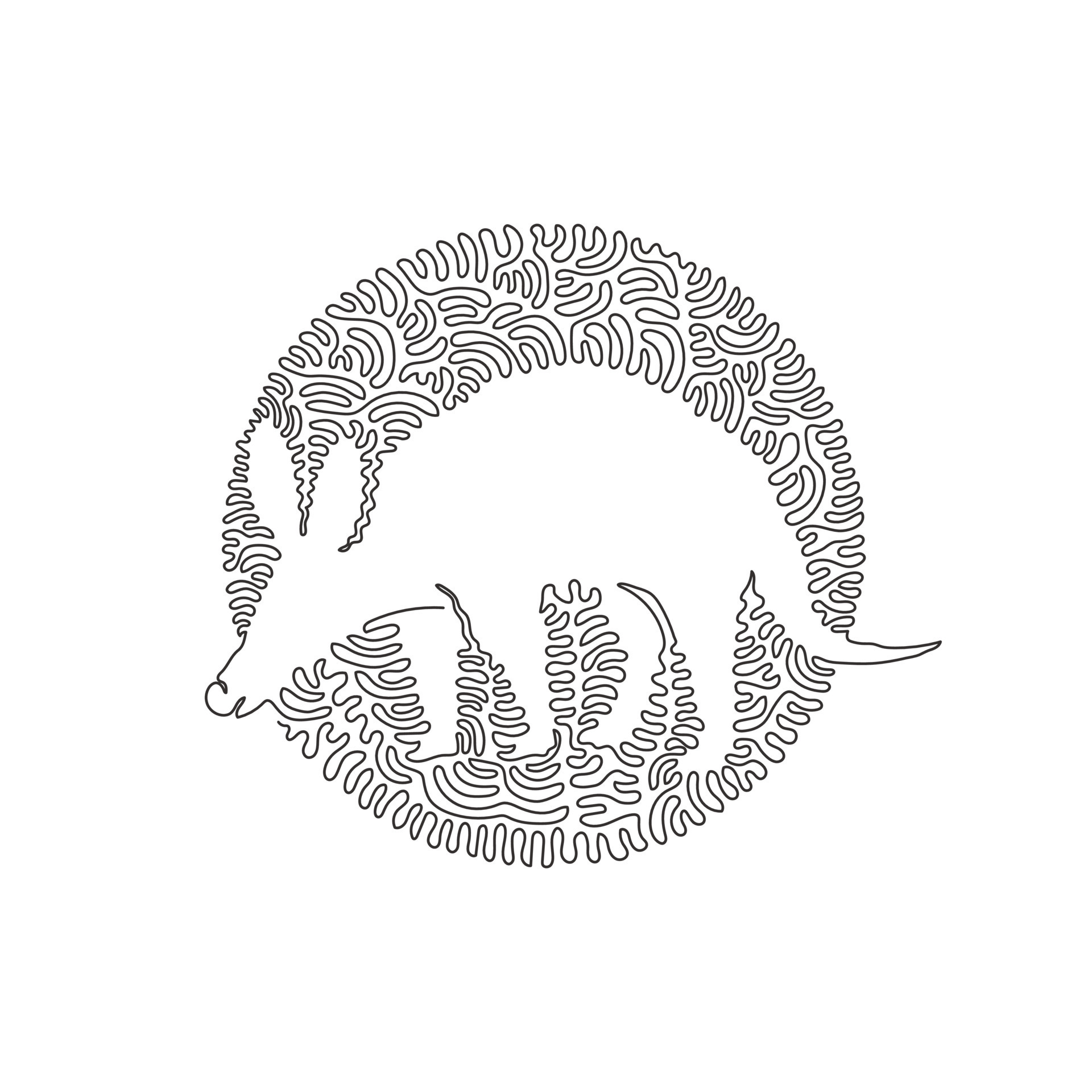 Continuous Curve One Line Drawing Of Standing Aardvark Abstract Art In