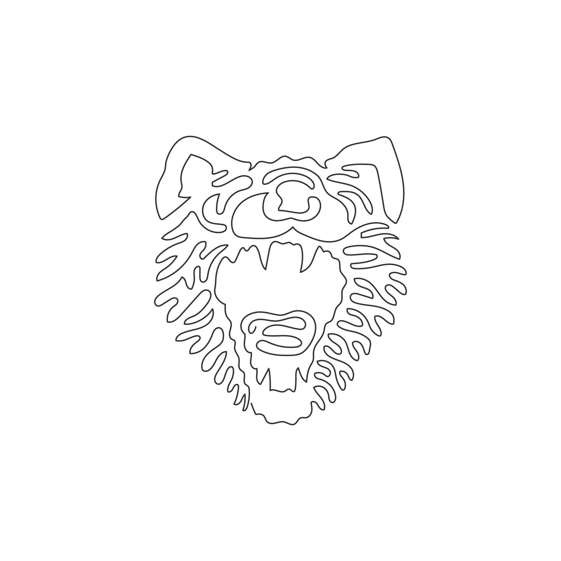 Single One Line Drawing Of Biting Attacks Tasmania Devil Abstract Art Continuous Line Draw