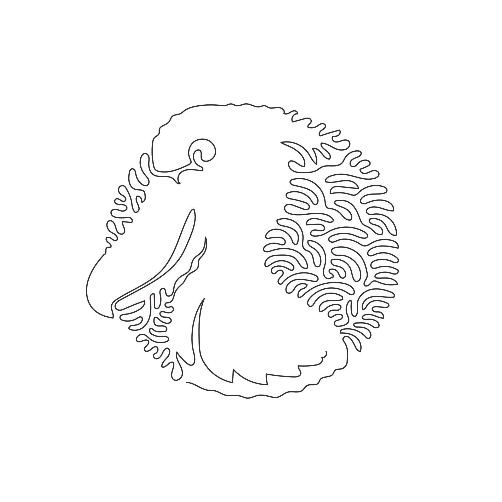 Single Curly One Line Drawing Of Cute Shoebill Abstract Art Continuous Line Draw Graphic Design