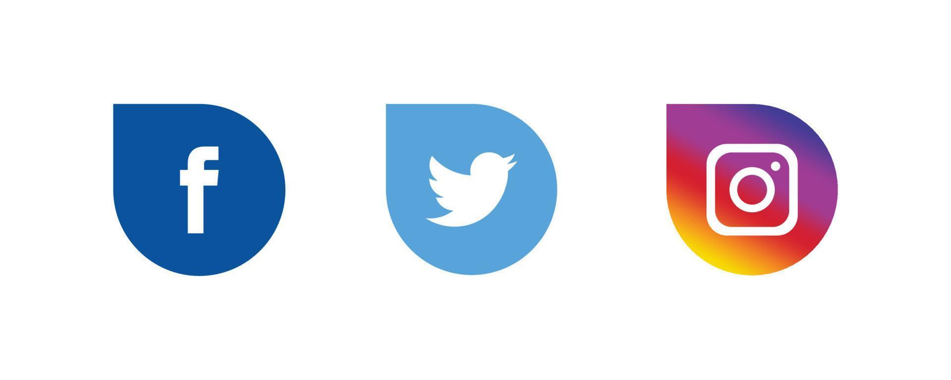 facebook instagram twitter logos conjunto de iconos de redes sociales. 19510881 Vector en Vecteezy