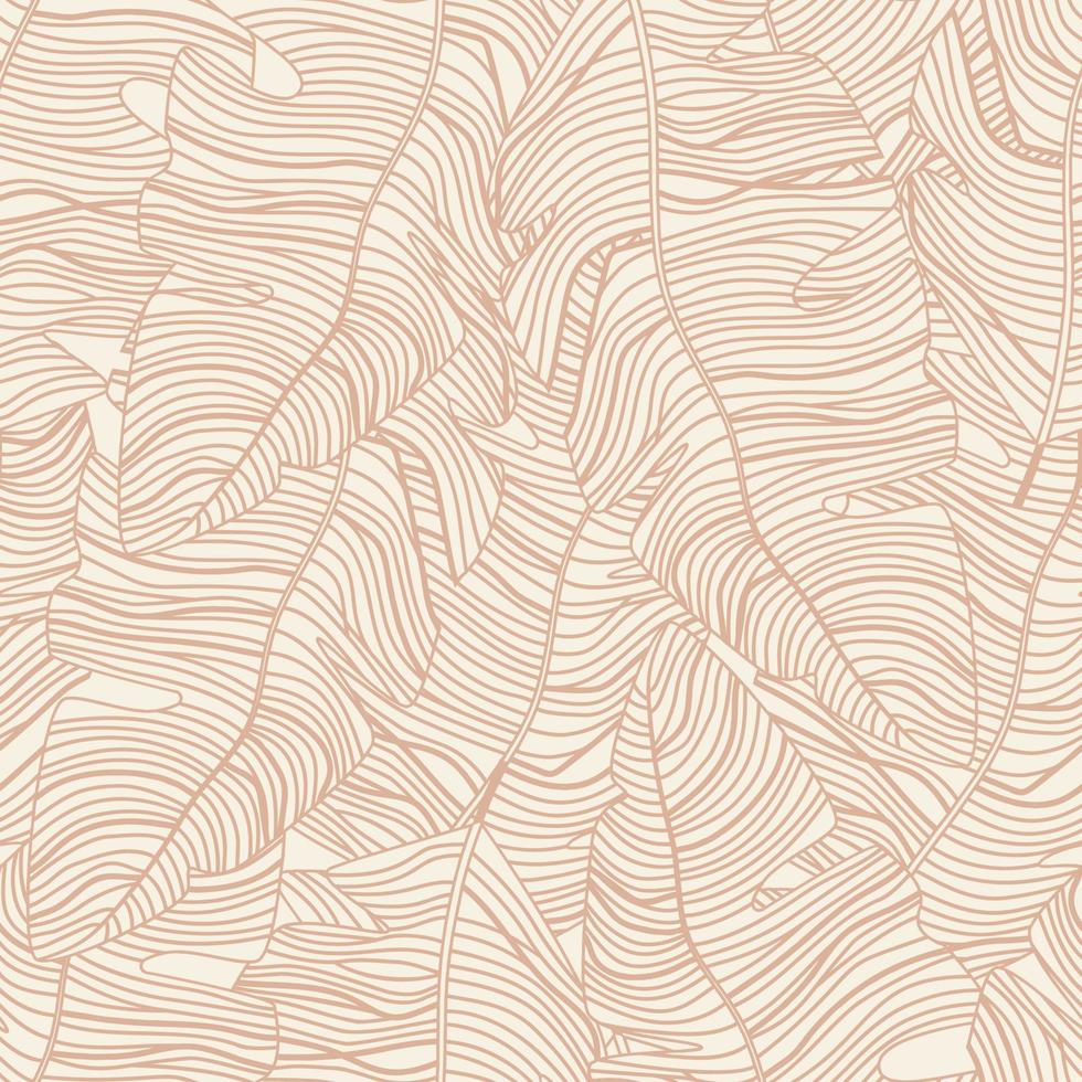 Tropical seamless linear pattern with palm leaves. Modern abstract ...