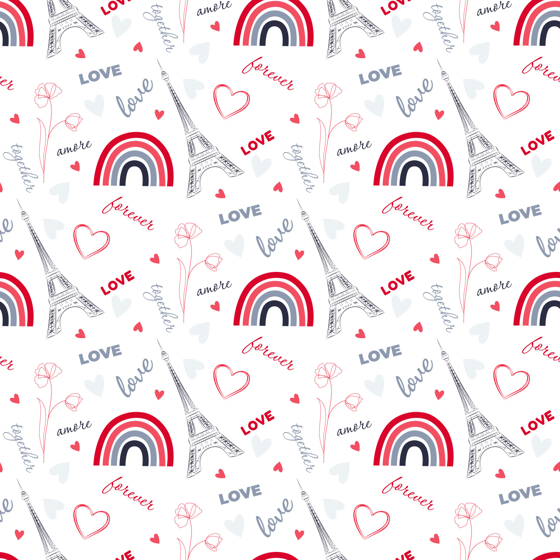 romantic seamless pattern 19511652 Vector Art at Vecteezy