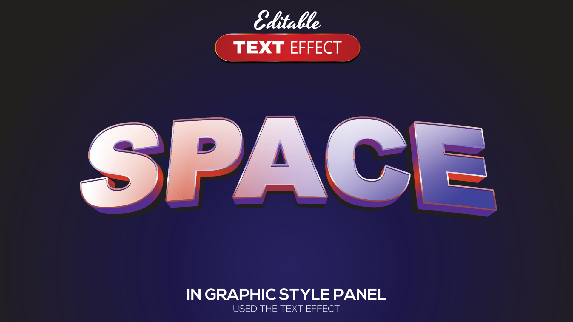 3D editable text effect space theme 19514062 Vector Art at Vecteezy