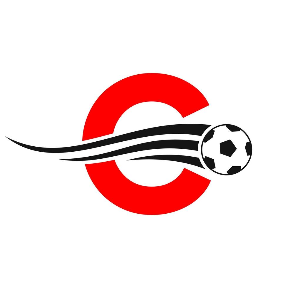 logotipo de fútbol en el cartel de la letra c. emblema del club de fútbol concepto de icono del ...
