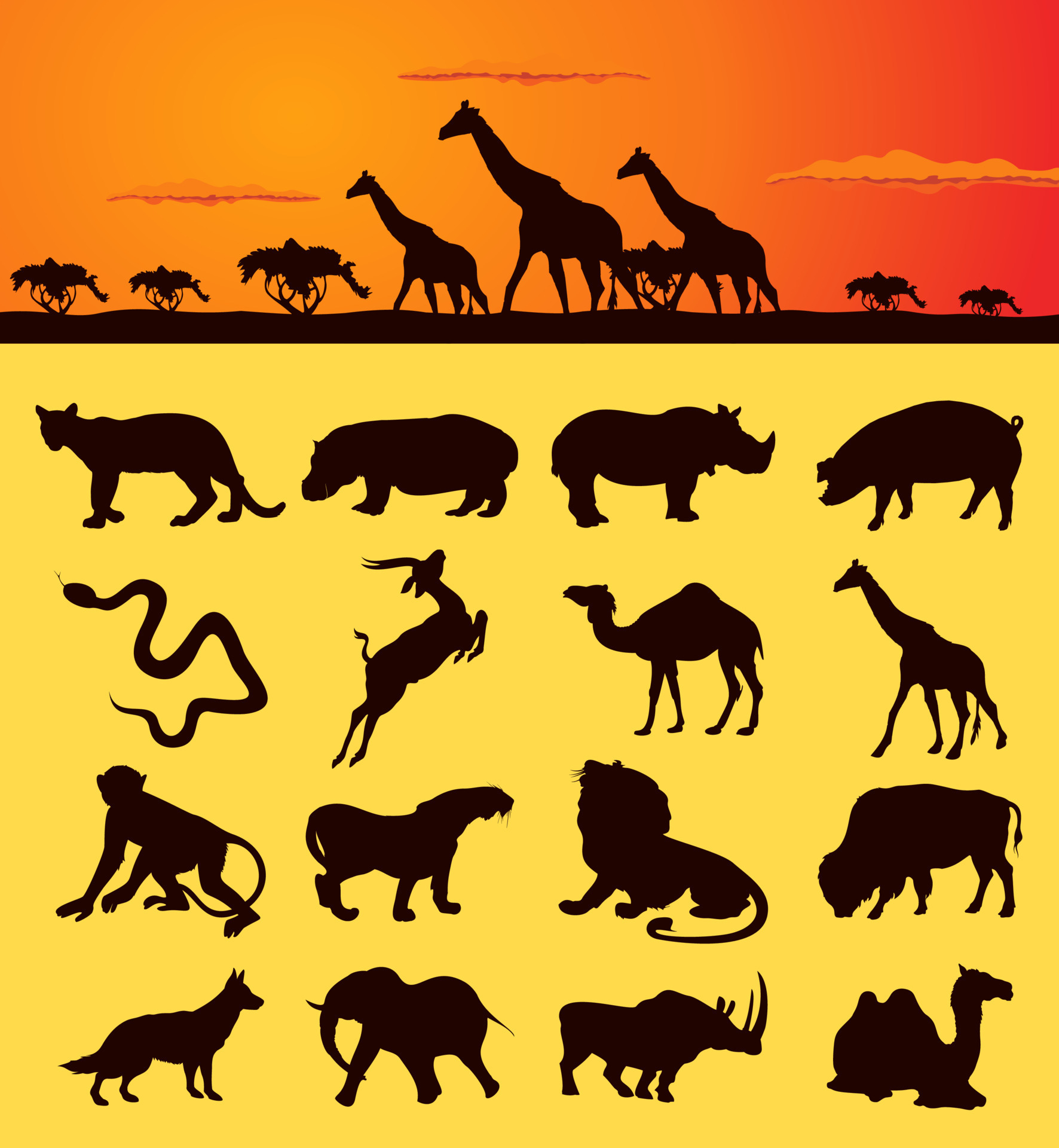 African Animal Silhouette