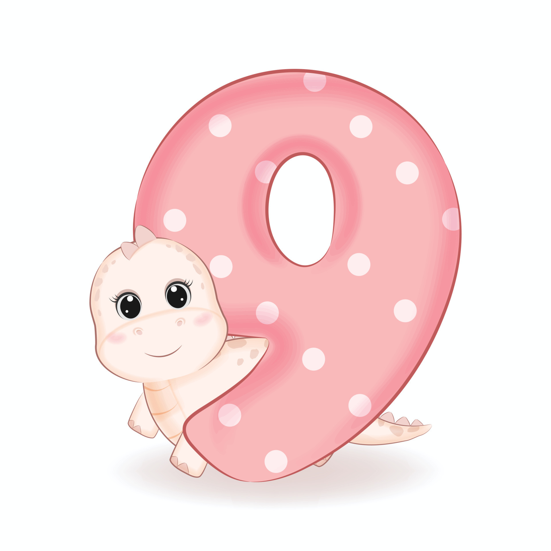 pequeño dinosaurio lindo con el alfabeto número 9 19520263 Vector en Vecteezy