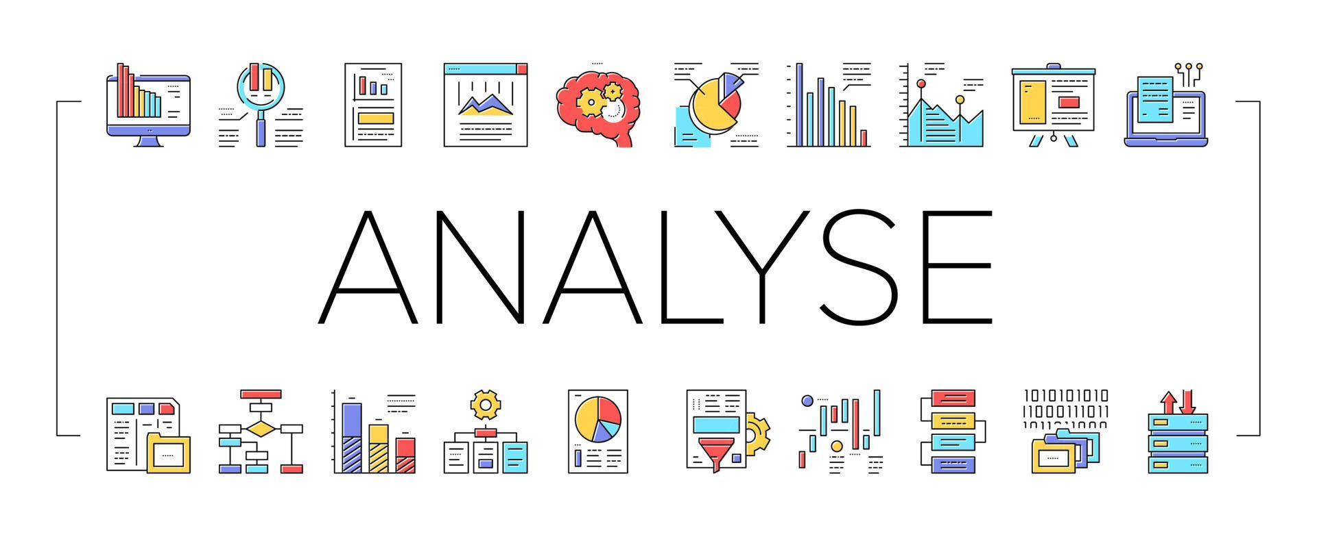 Analyze Infographic Collection Icons Set Vector 19523828 Vector Art At