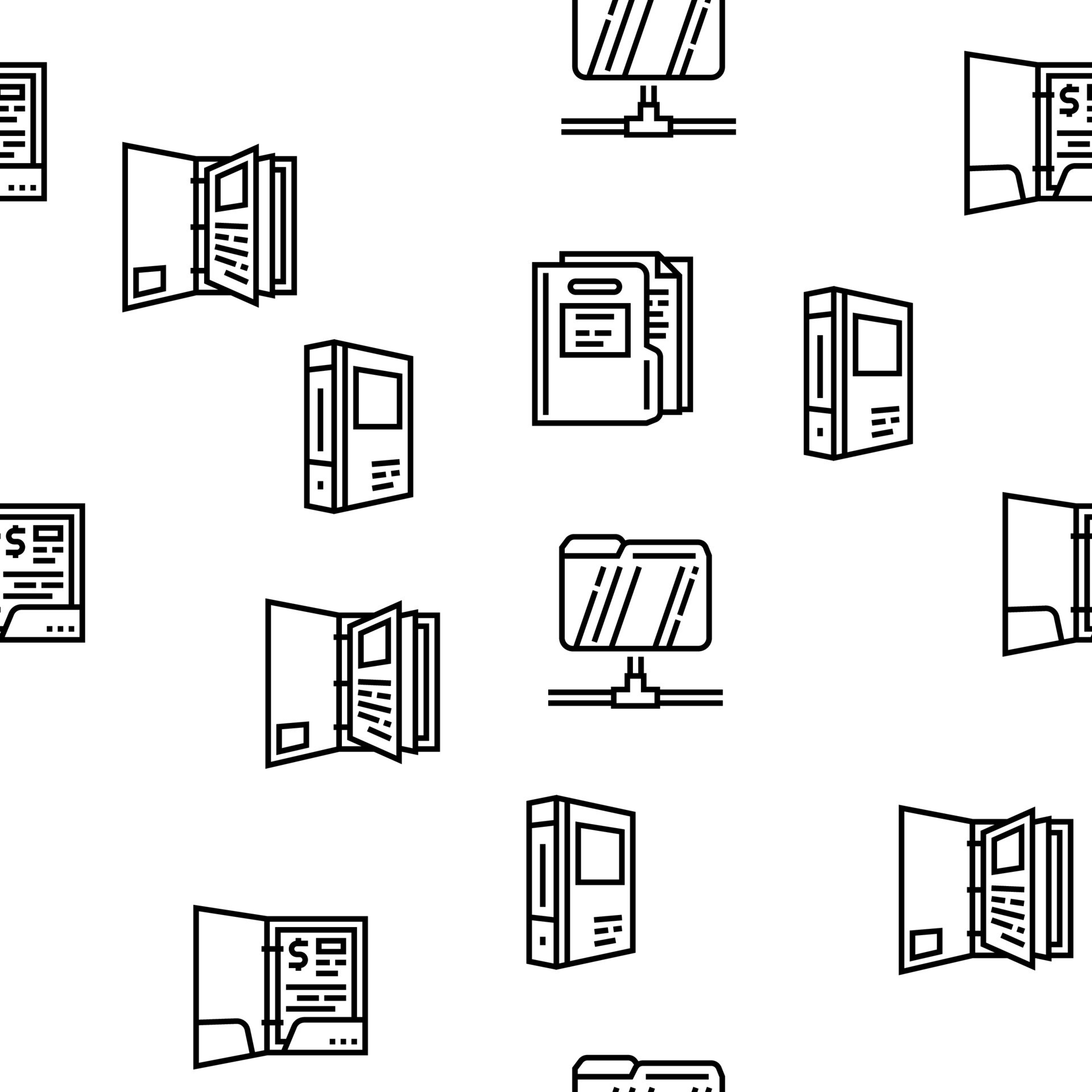 Folder Paper Business File Empty Vector Seamless Pattern 19524380