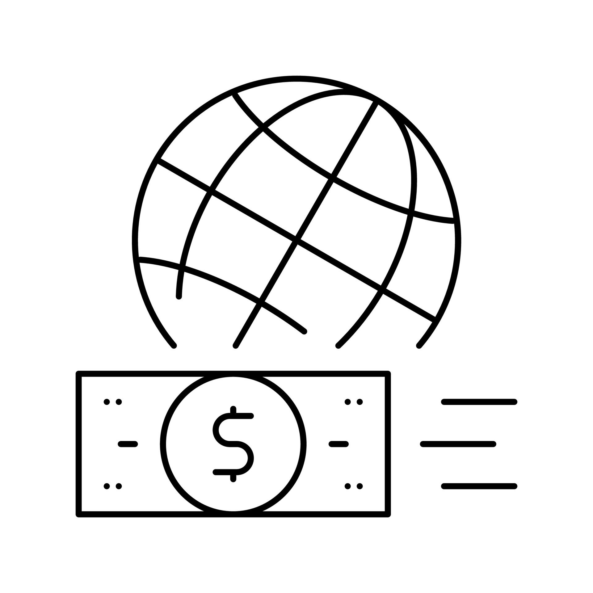 International Investment Line Icon Vector Isolated Illustration