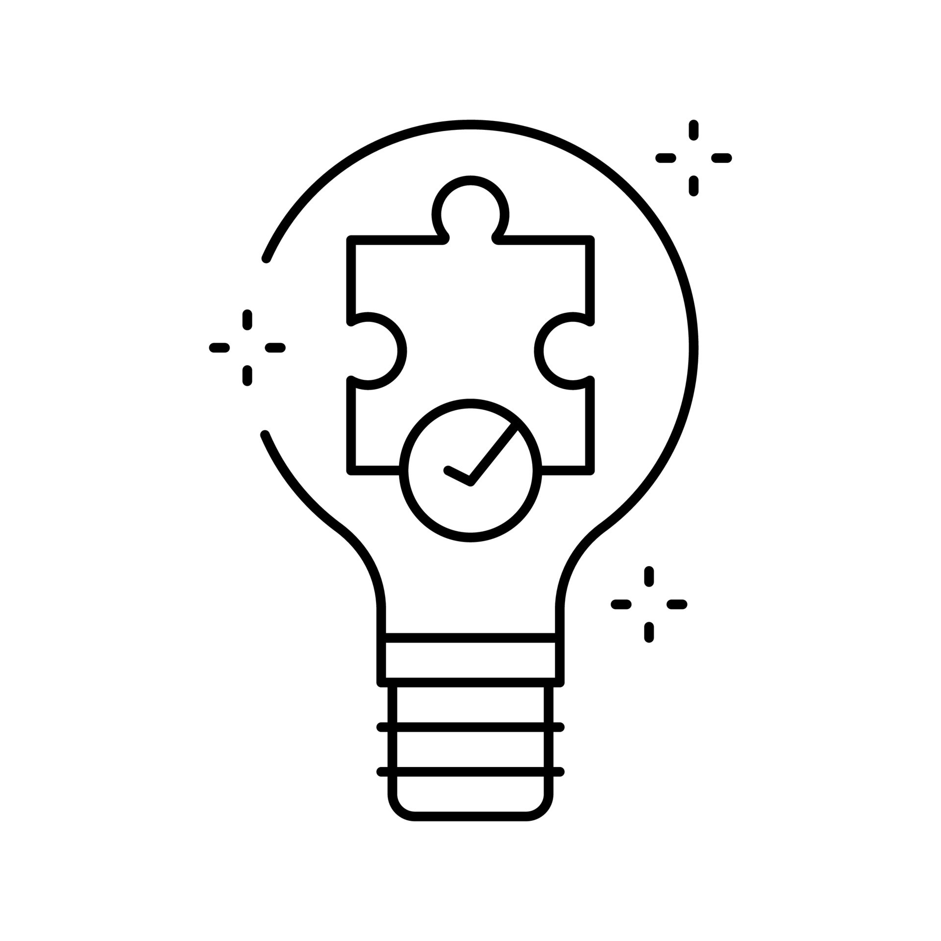 solution light bulb line icon vector illustration 19525019 Vector Art ...