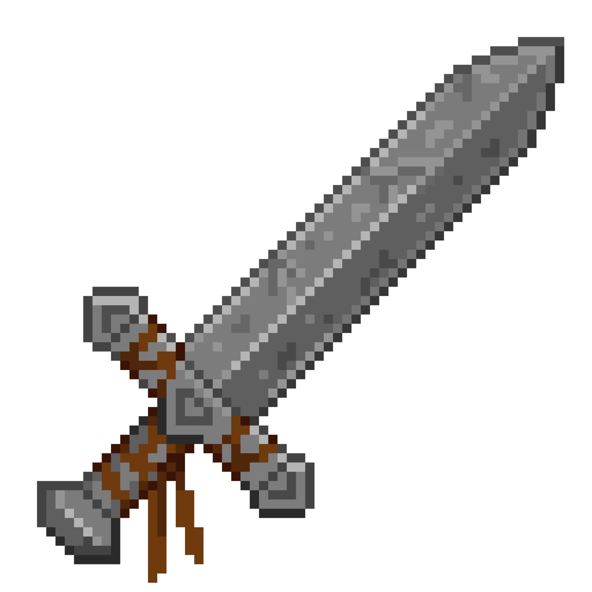 An 8 Bit Retro Styled Pixel Art Illustration Of A Stone Sword 19527033 Png