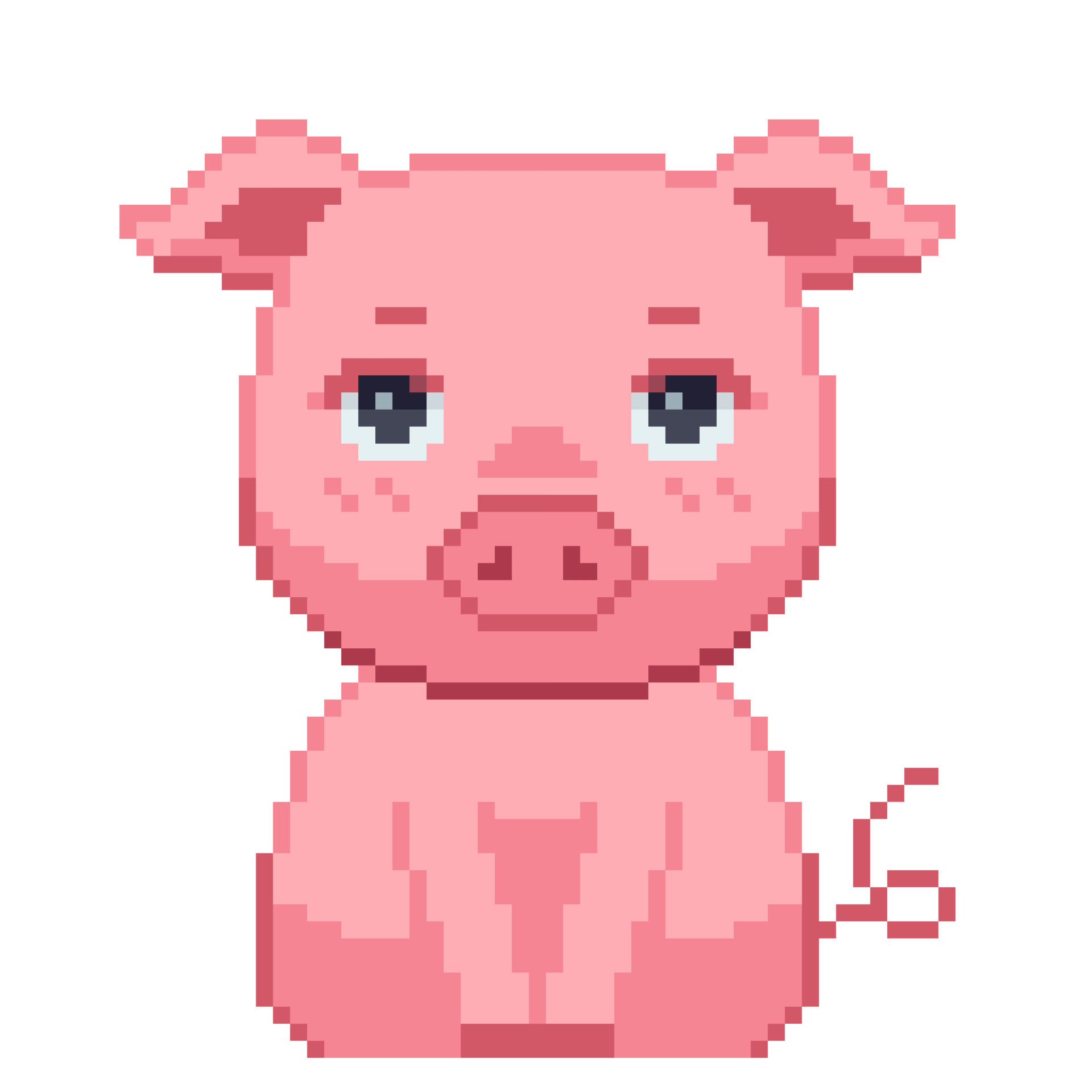 An 8 bit retro styled pixel art illustration of a pig. 19527048 PNG