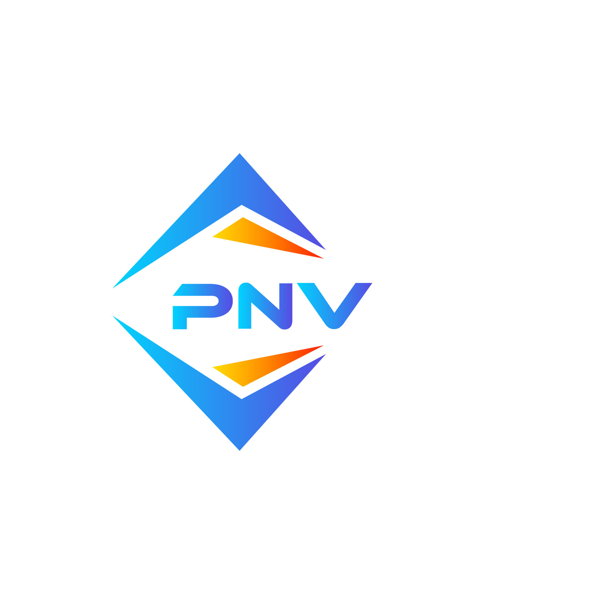 pnv diseño de logotipo de tecnología abstracta sobre fondo blanco. concepto de logotipo de letra ...