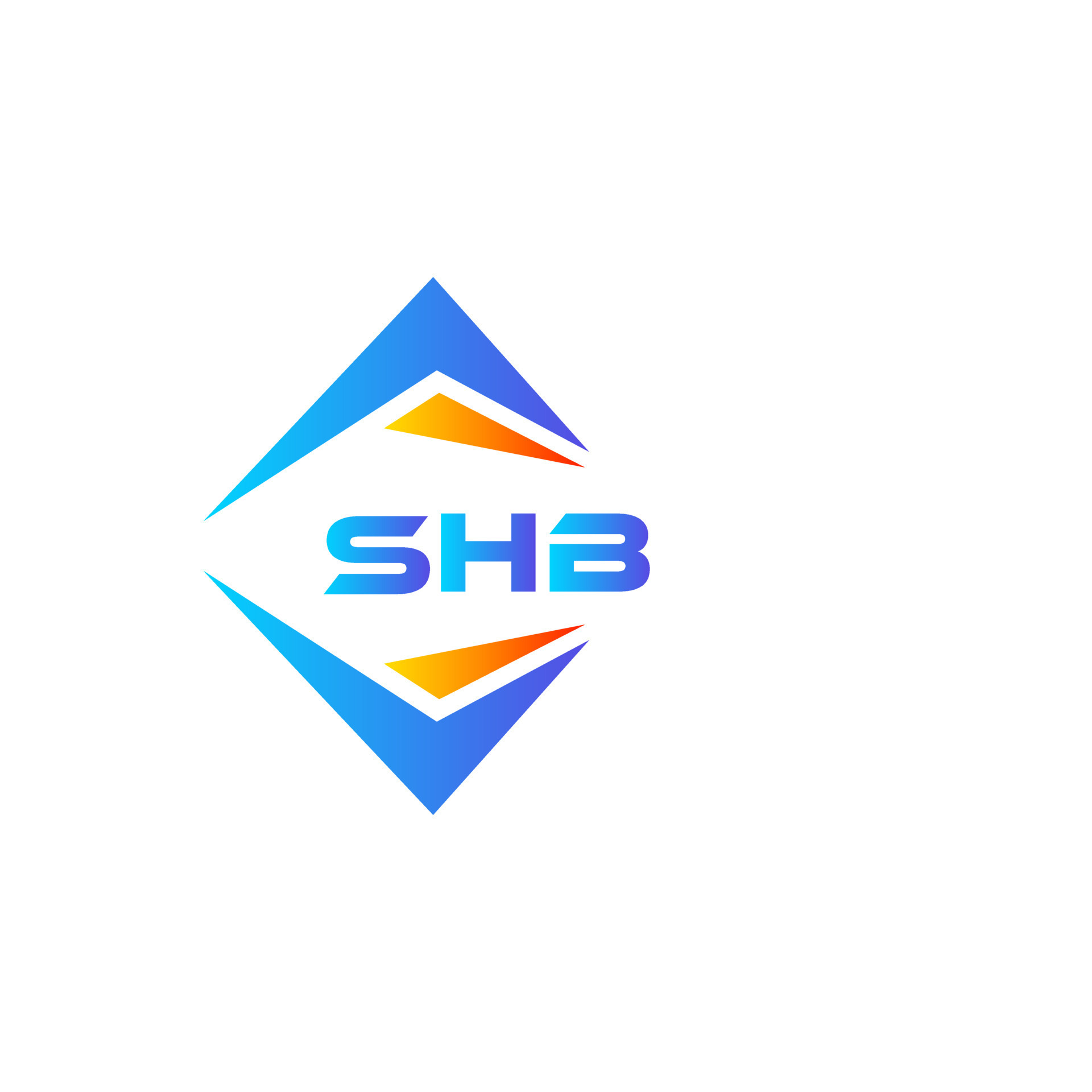 diseño de logotipo de tecnología abstracta shb sobre fondo blanco. concepto de logotipo de letra ...