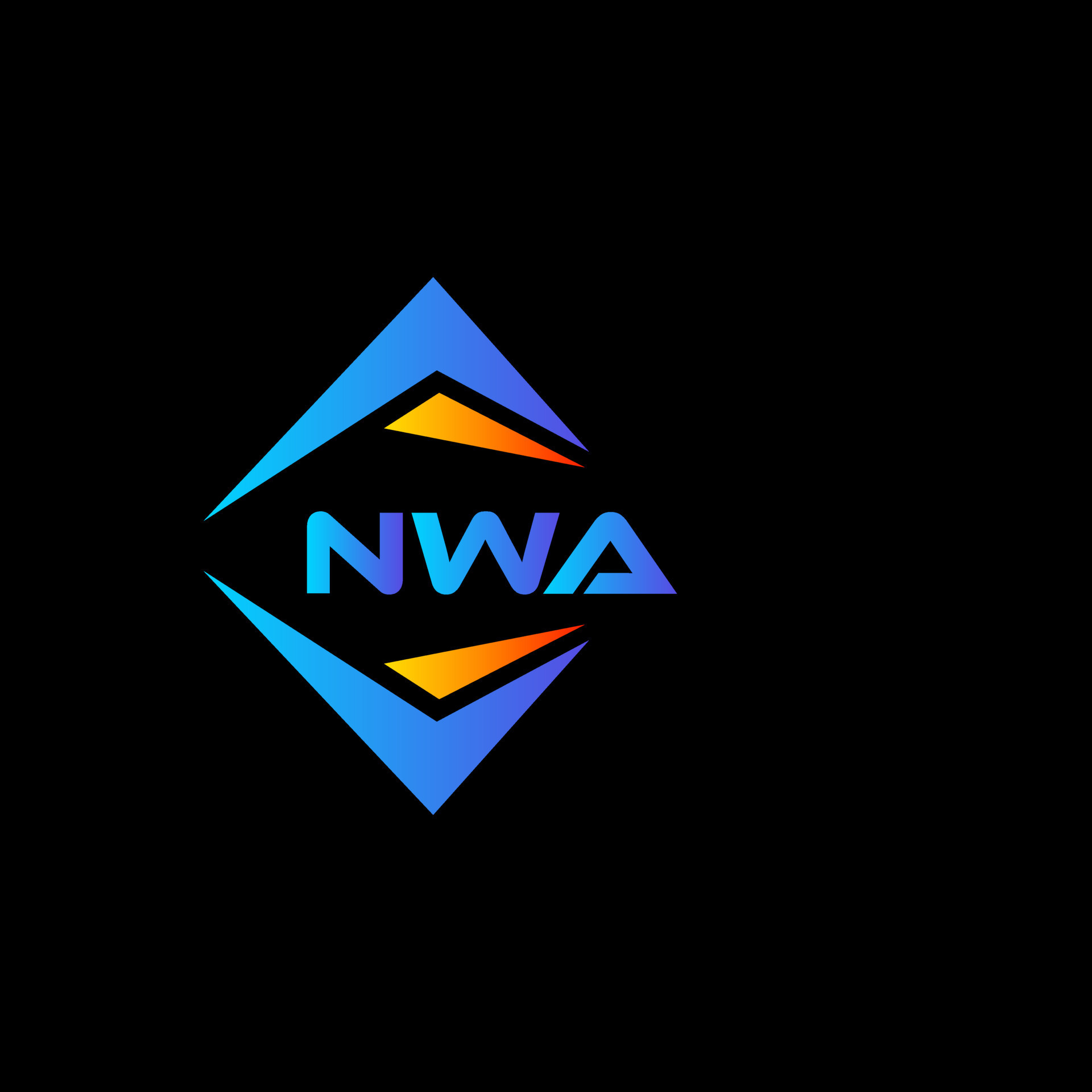 Nwa Abstract Technology Logo Design On Black Background Nwa Creative Initials Letter Logo