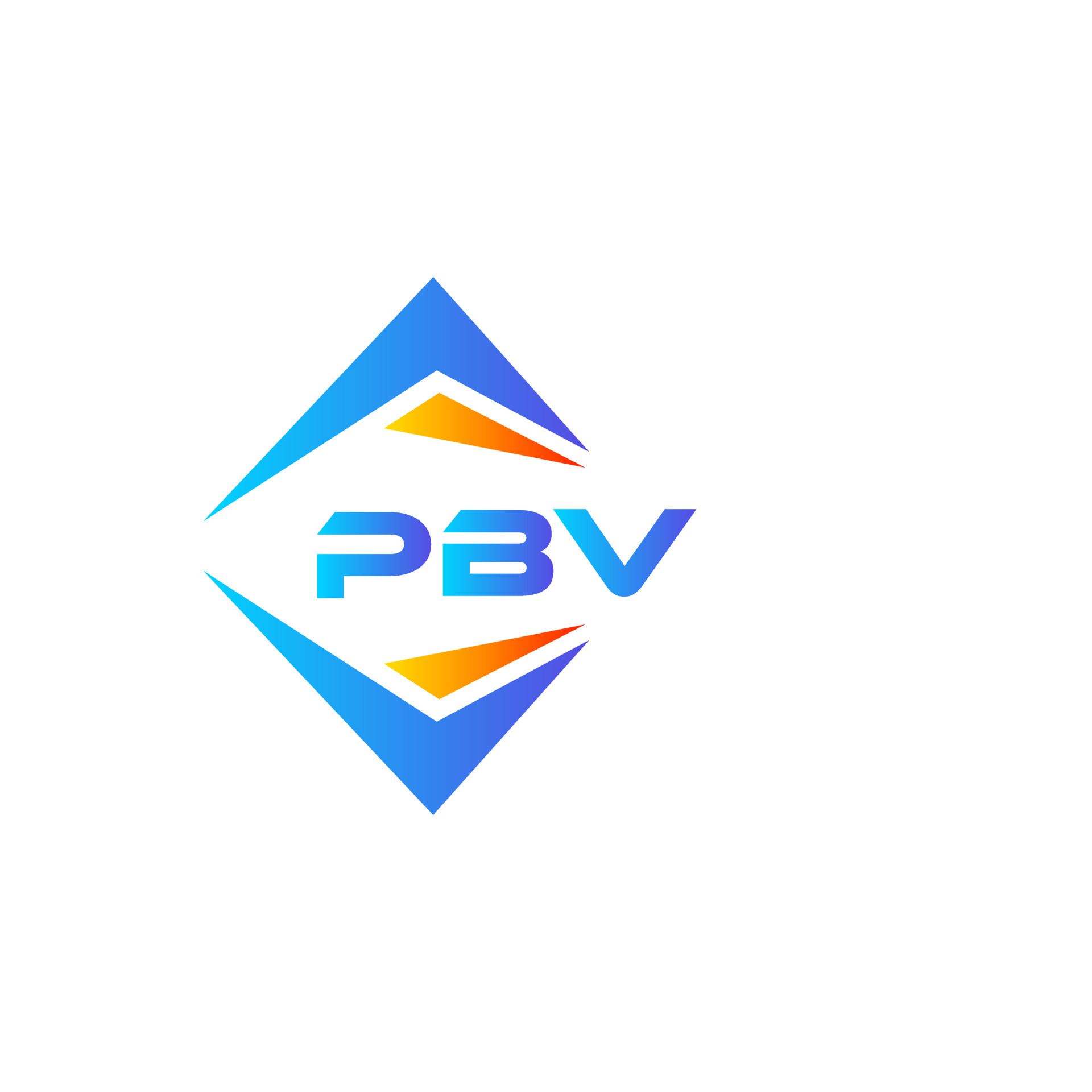 diseño de logotipo de tecnología abstracta pbv sobre fondo blanco. concepto de logotipo de letra ...