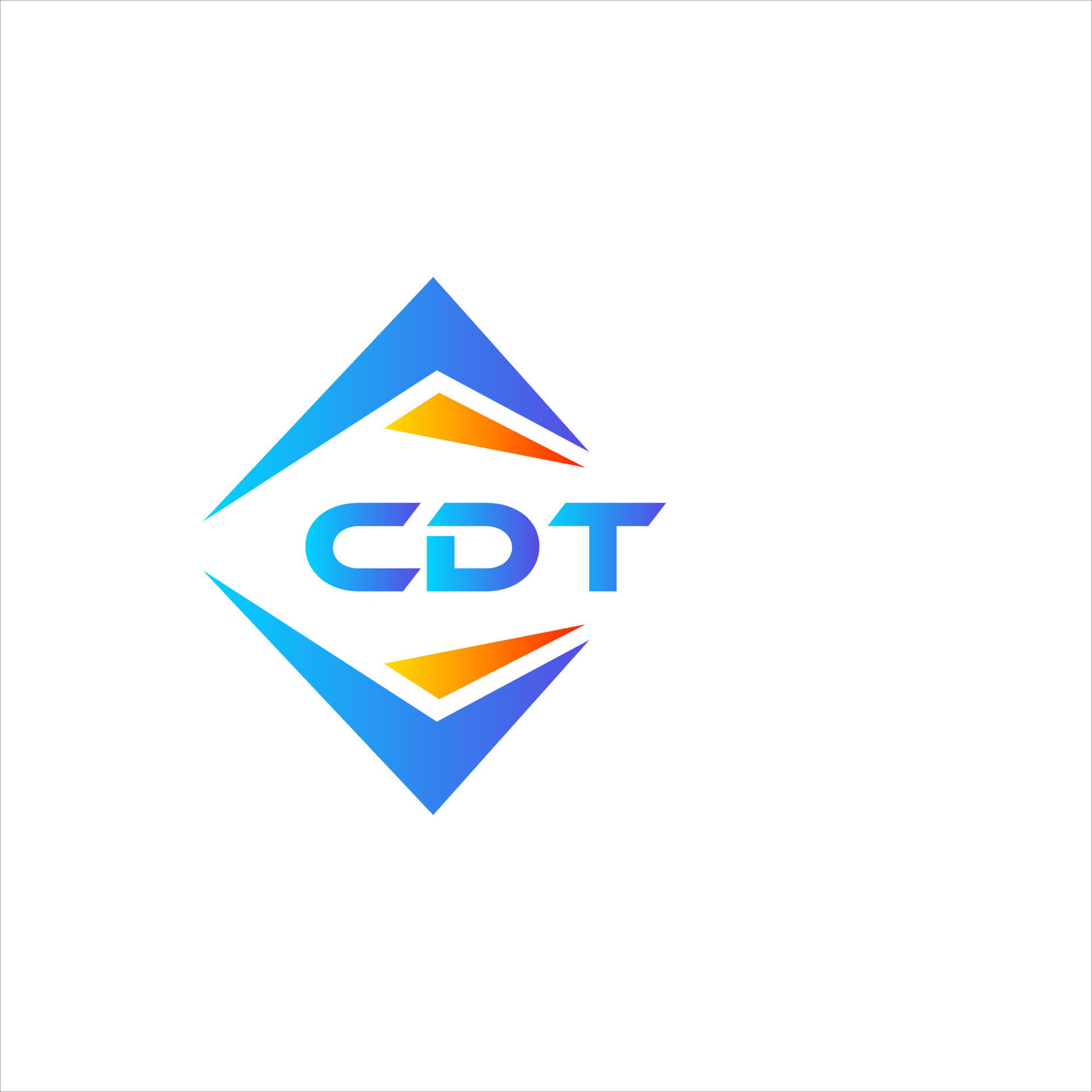 diseño de logotipo de tecnología abstracta cdt sobre fondo blanco. concepto de logotipo de letra ...