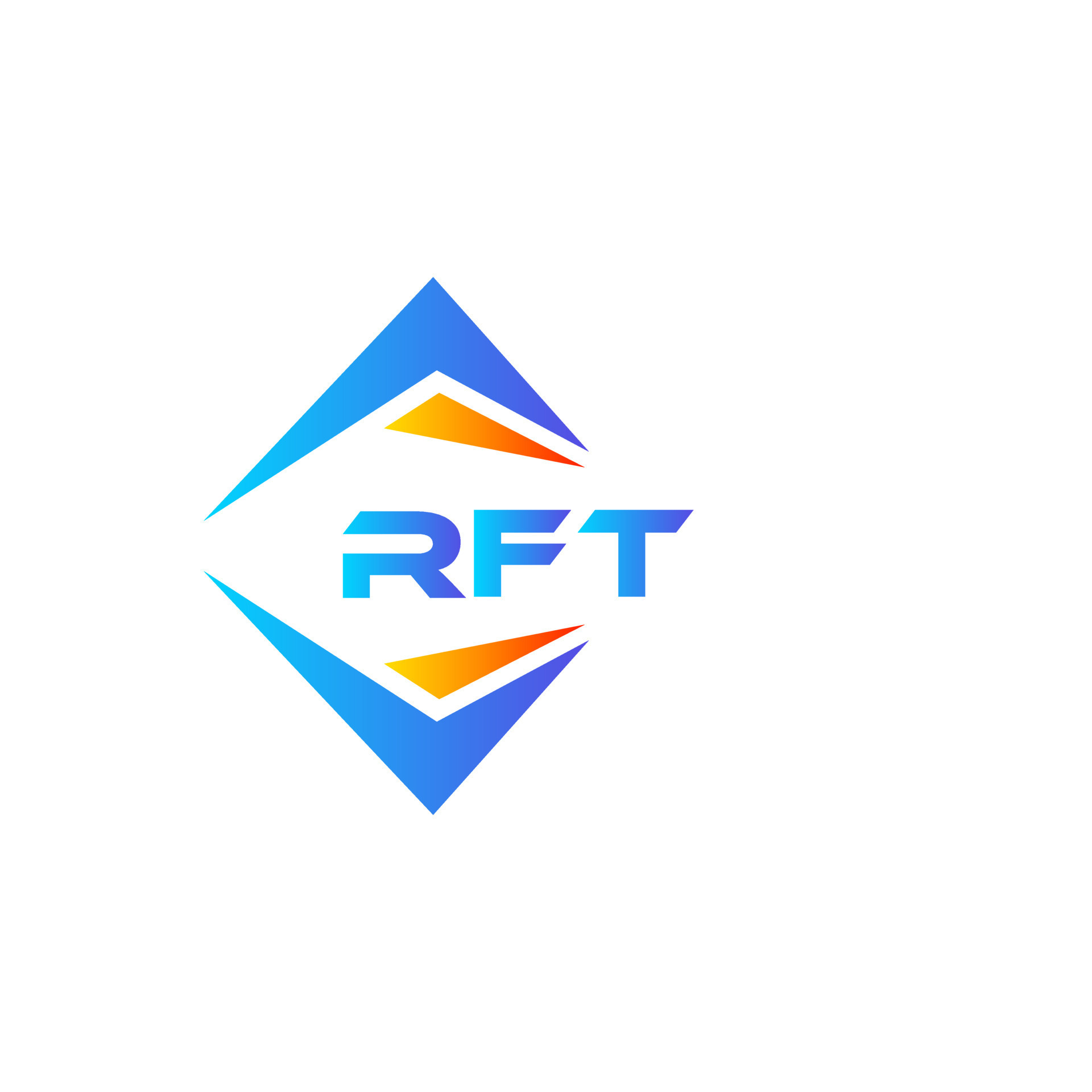 diseño de logotipo de tecnología abstracta rft sobre fondo blanco. concepto de logotipo de letra ...