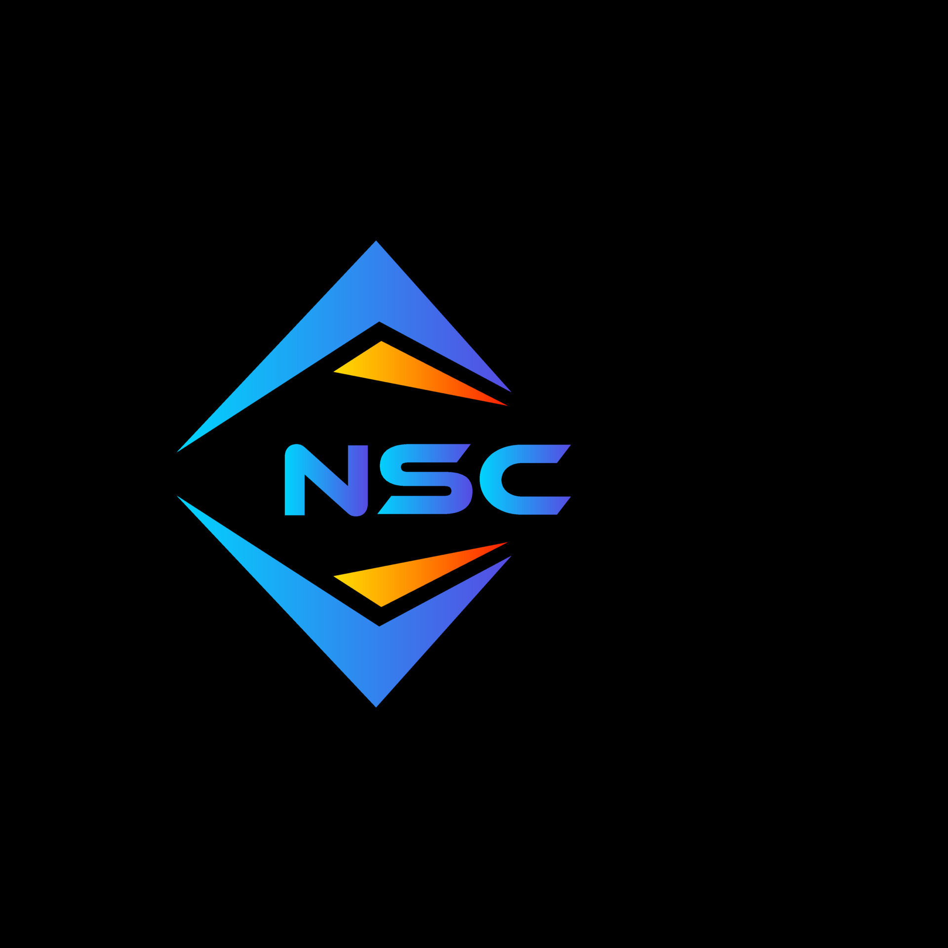 Nsc Abstract Technology Logo Design On Black Background Nsc Creative Initials Letter Logo