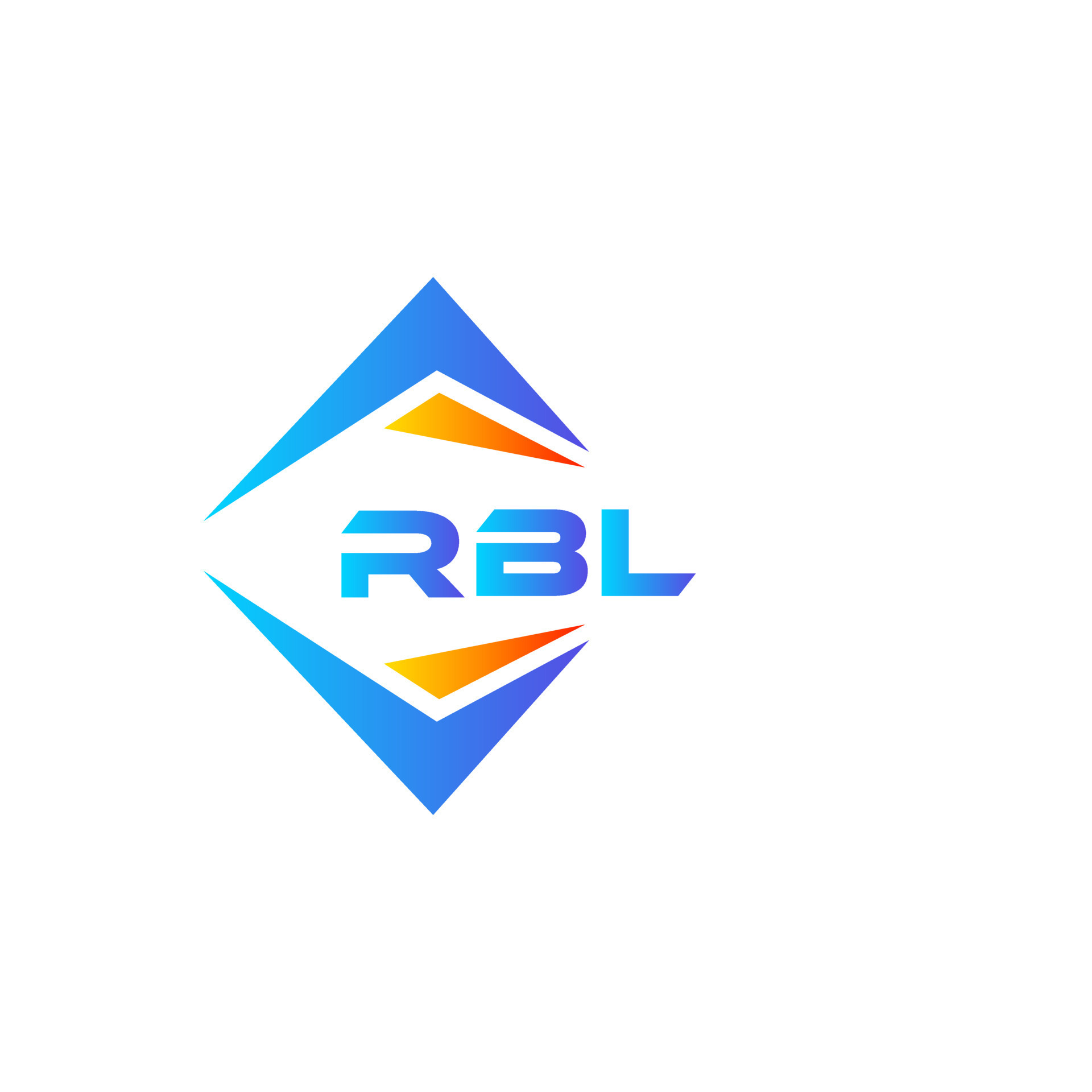 diseño de logotipo de tecnología abstracta rbl sobre fondo blanco. concepto de logotipo de letra ...