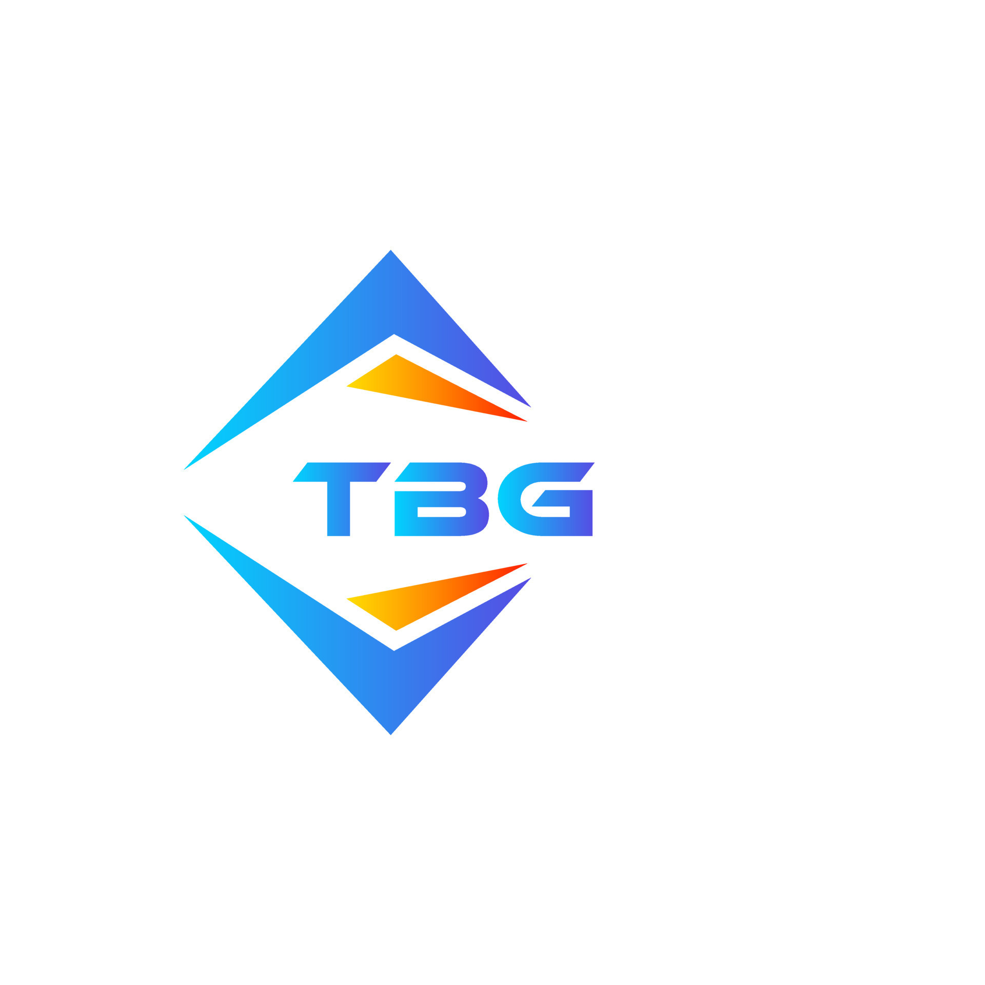 diseño de logotipo de tecnología abstracta tbg sobre fondo blanco. concepto de logotipo de letra ...