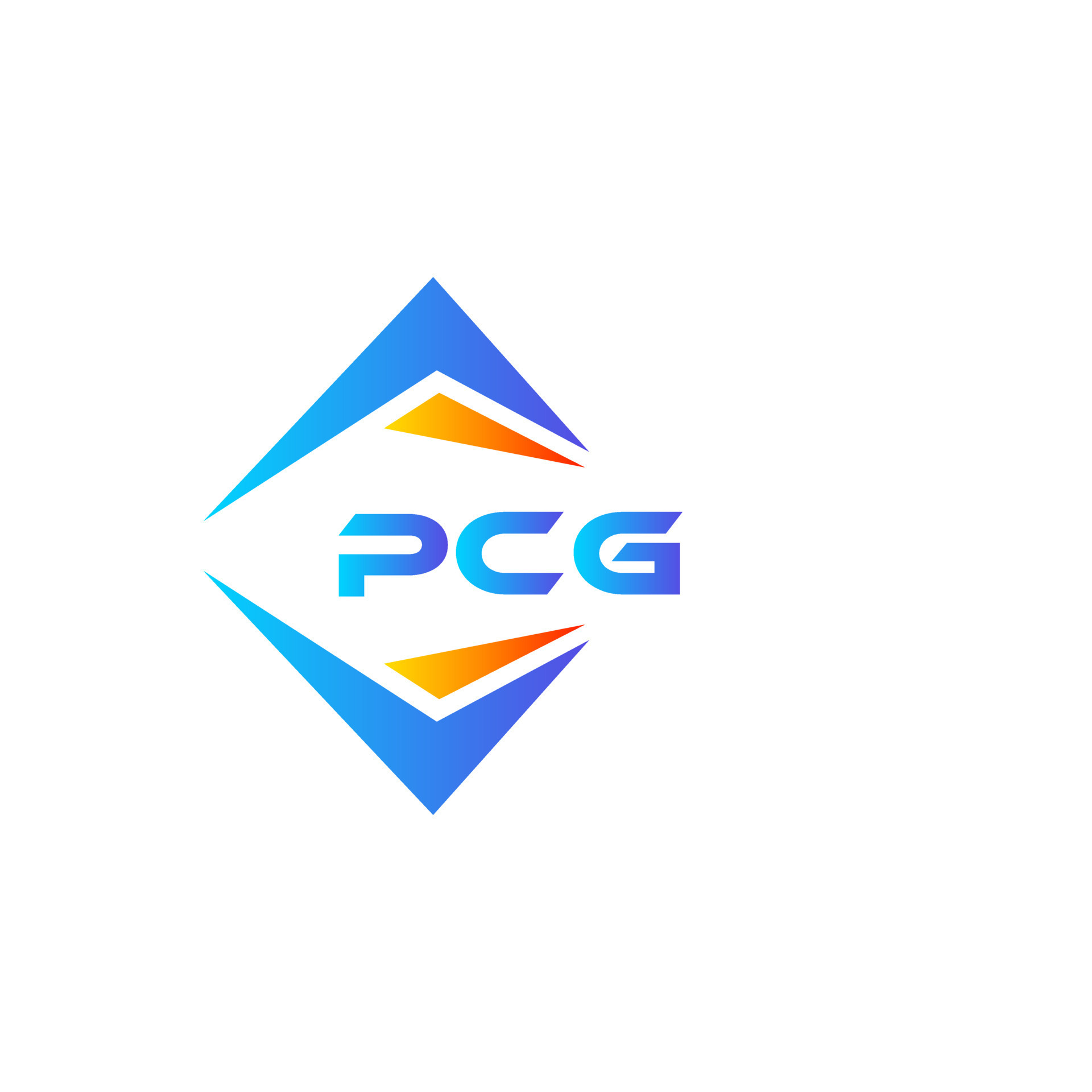 diseño de logotipo de tecnología abstracta pcg sobre fondo blanco. concepto de logotipo de letra ...