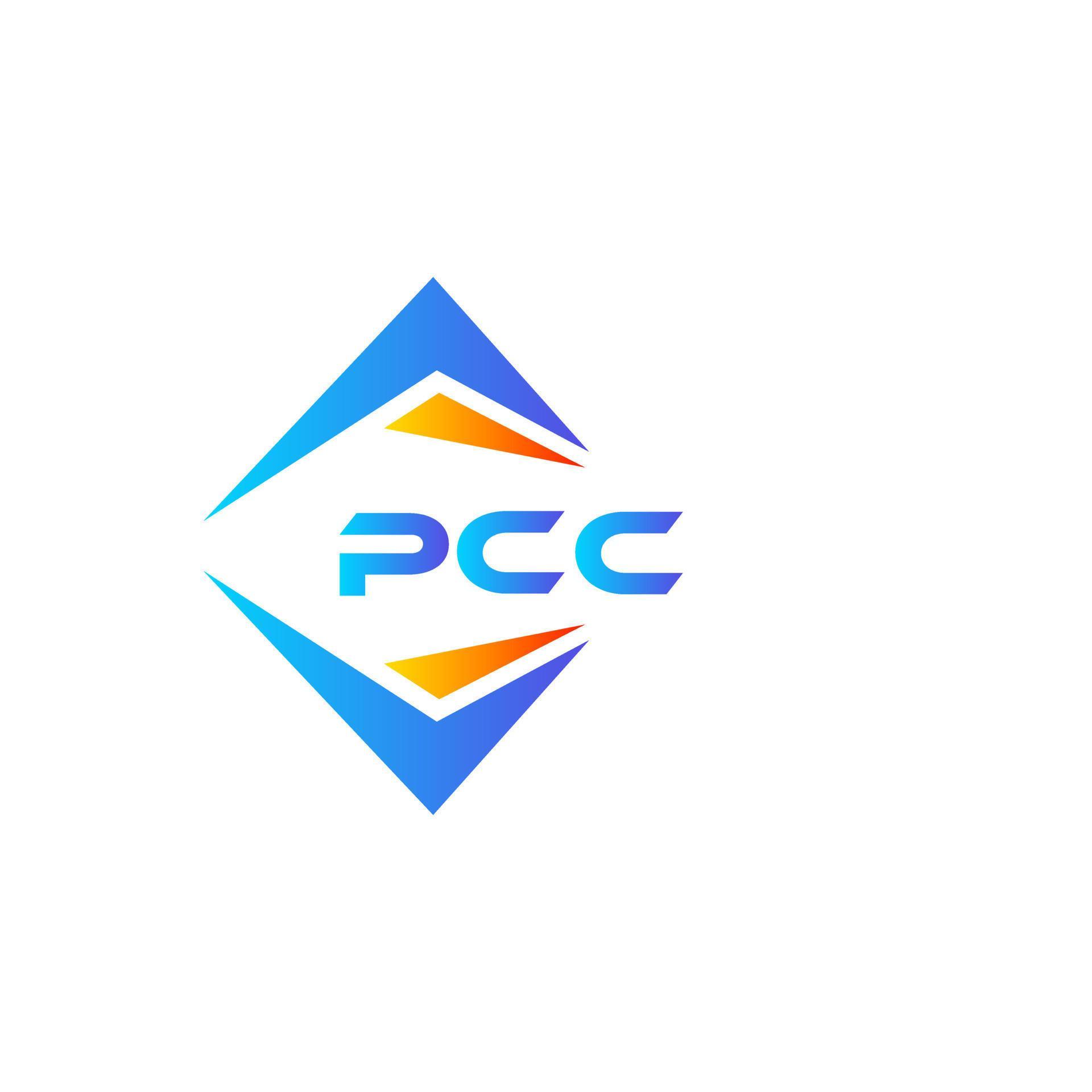diseño de logotipo de tecnología abstracta pcc sobre fondo blanco. concepto de logotipo de letra ...