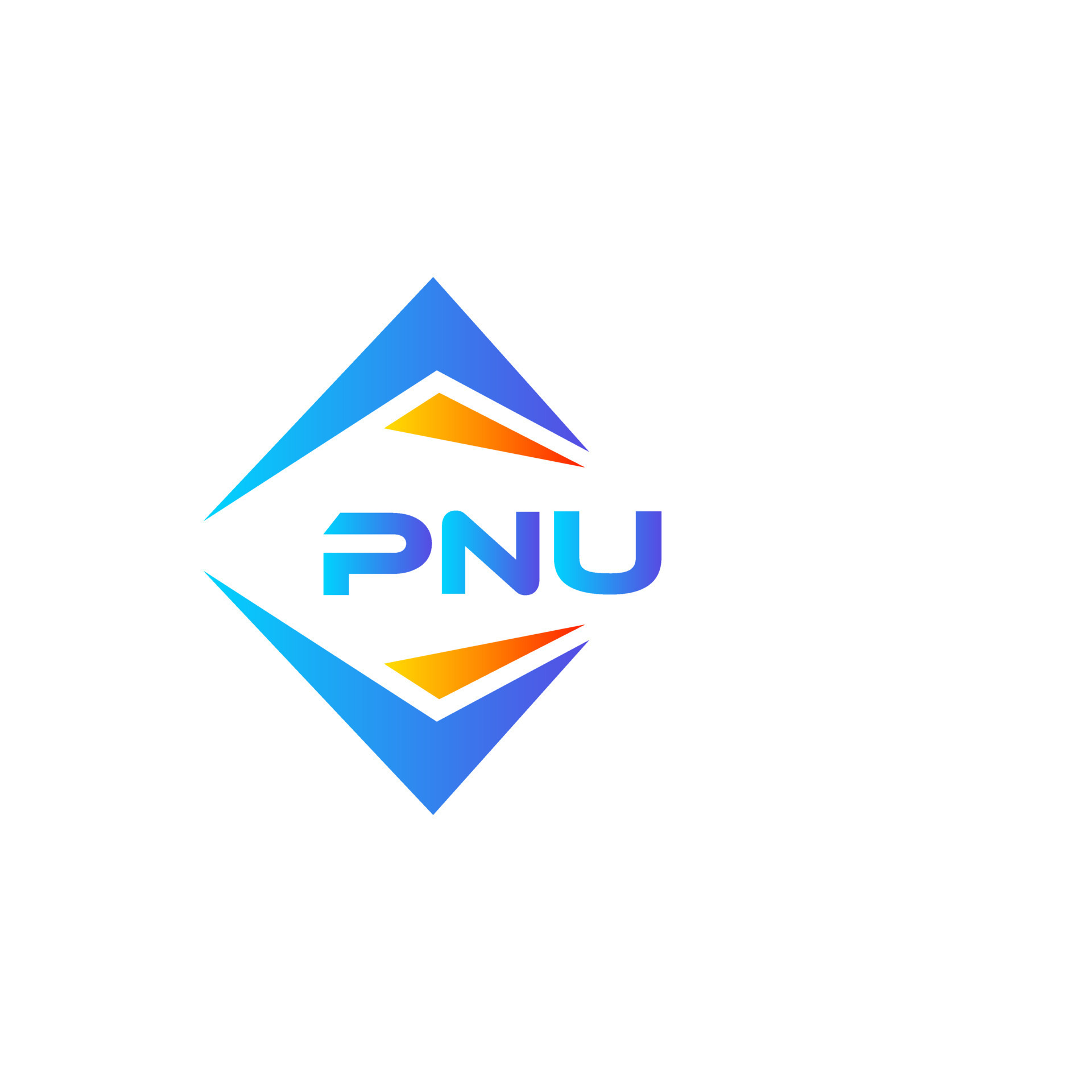 PNU abstract technology logo design on white background. PNU creative initials letter logo ...