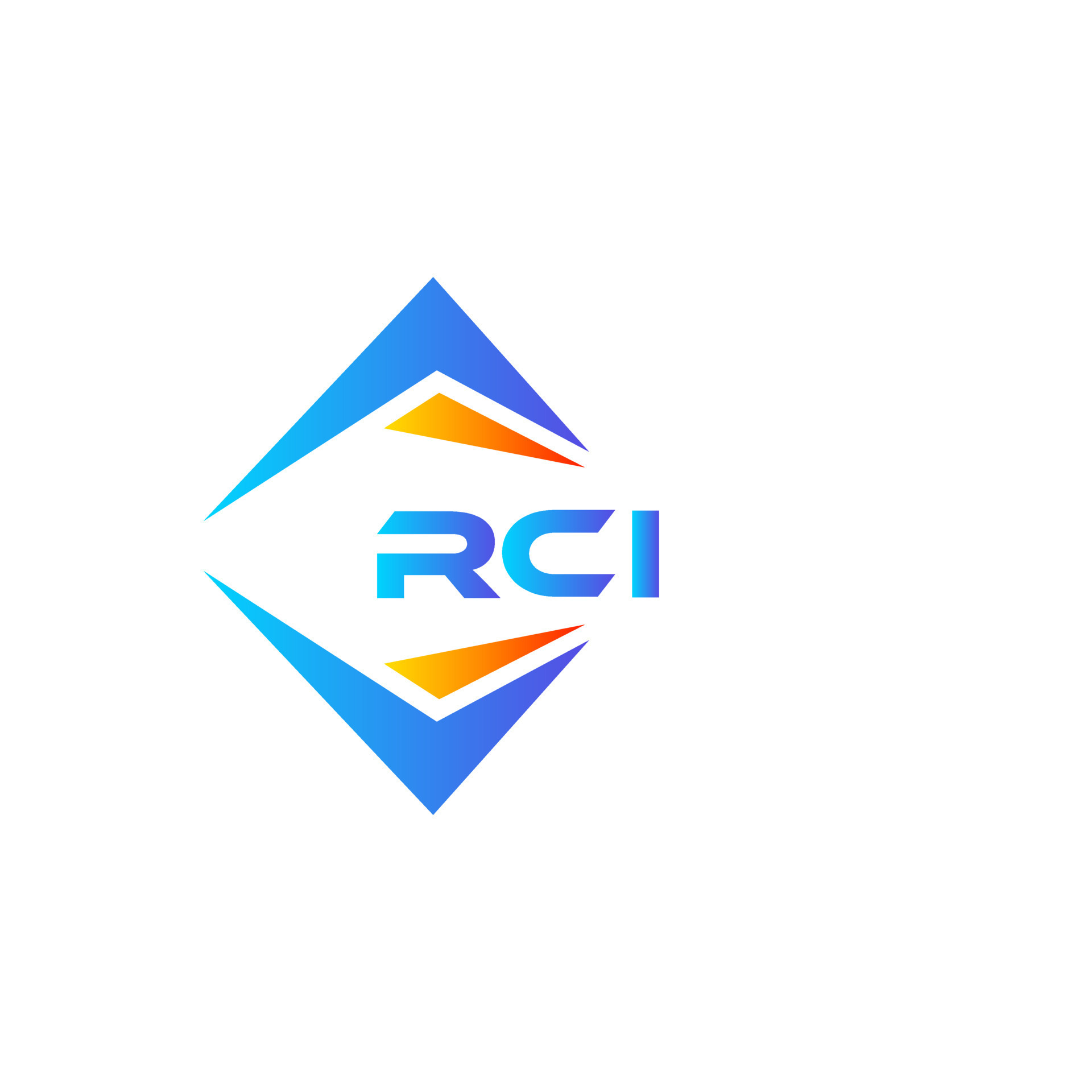 diseño de logotipo de tecnología abstracta rci sobre fondo blanco. concepto de logotipo de letra ...