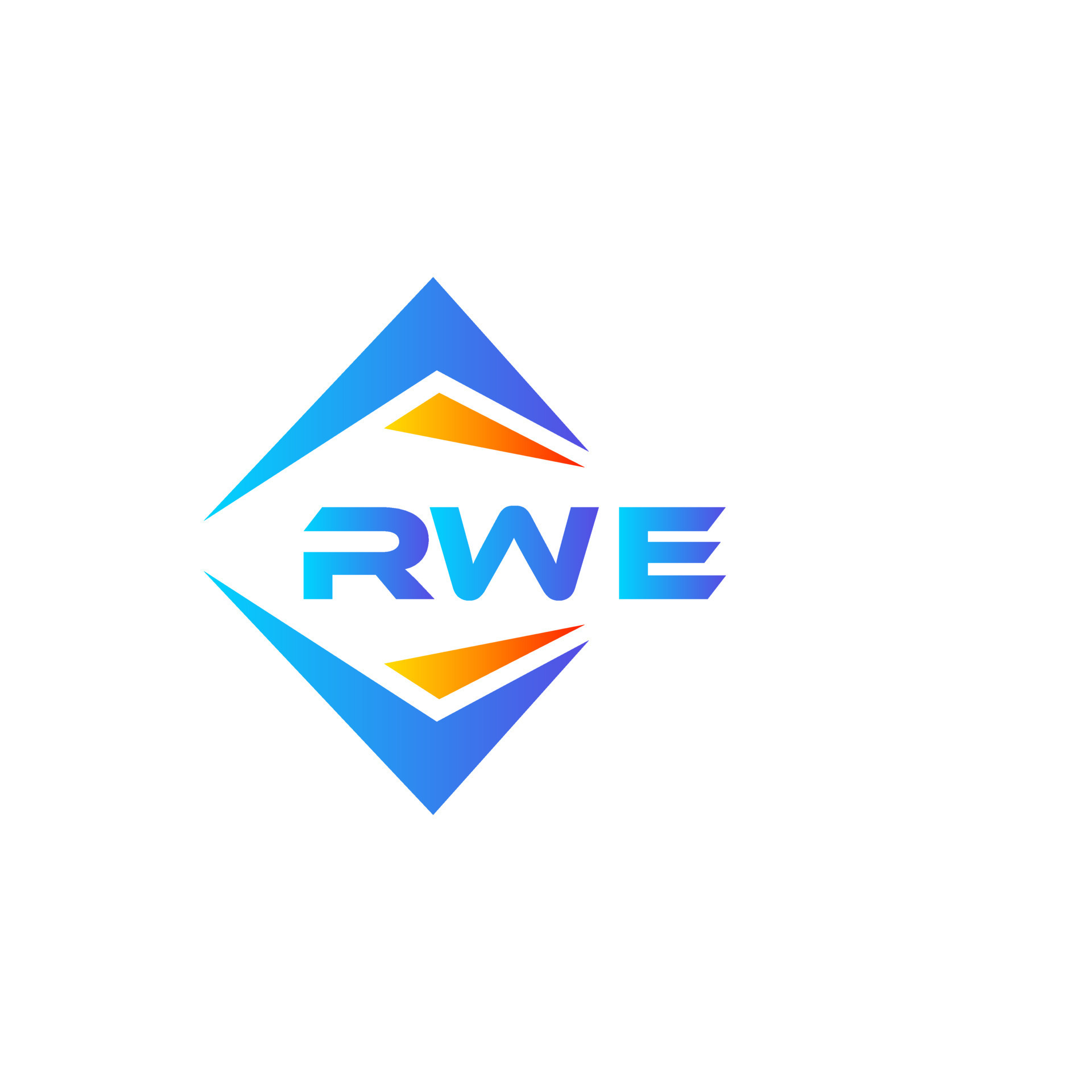 diseño de logotipo de tecnología abstracta rwe sobre fondo blanco. concepto de logotipo de letra ...