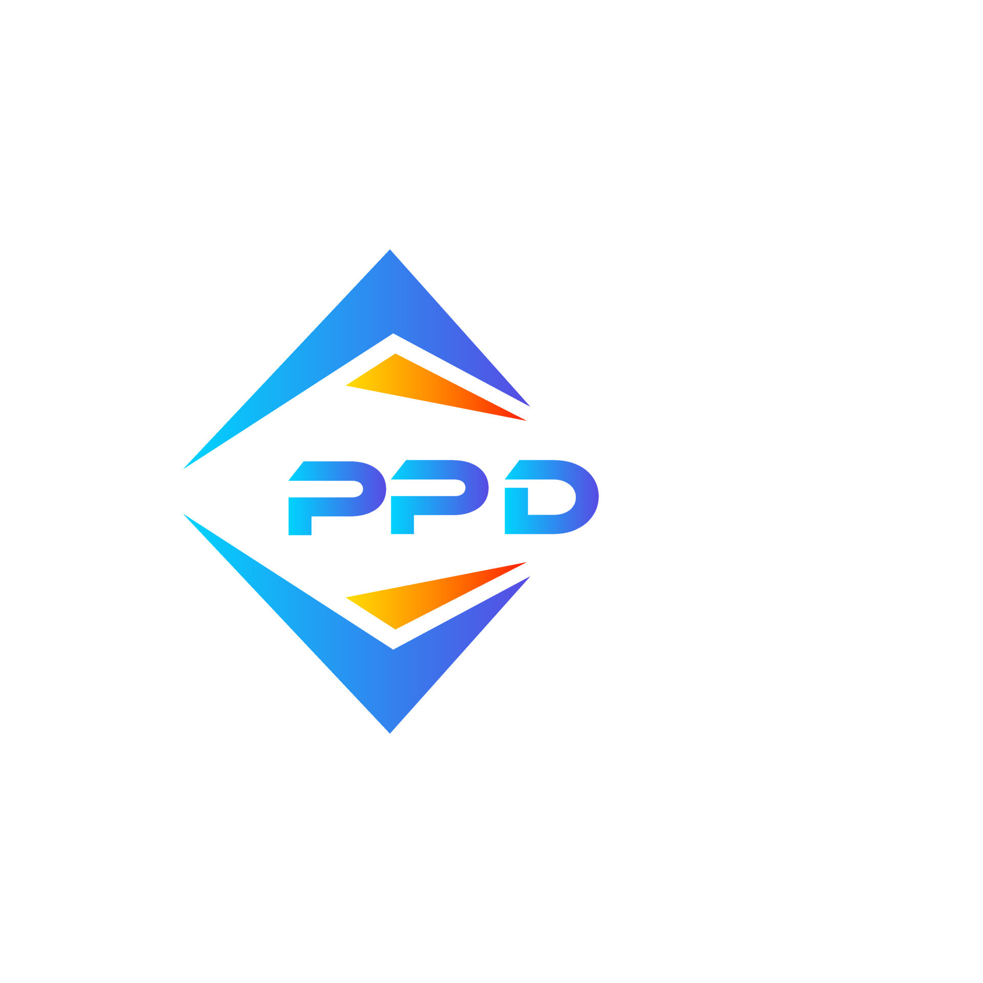 diseño de logotipo de tecnología abstracta ppd sobre fondo blanco. Concepto de logotipo de letra ...
