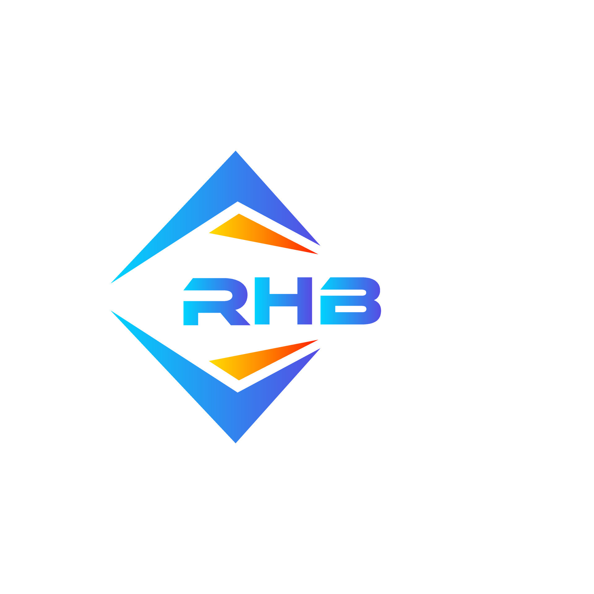 diseño de logotipo de tecnología abstracta rhb sobre fondo blanco. concepto de logotipo de letra ...