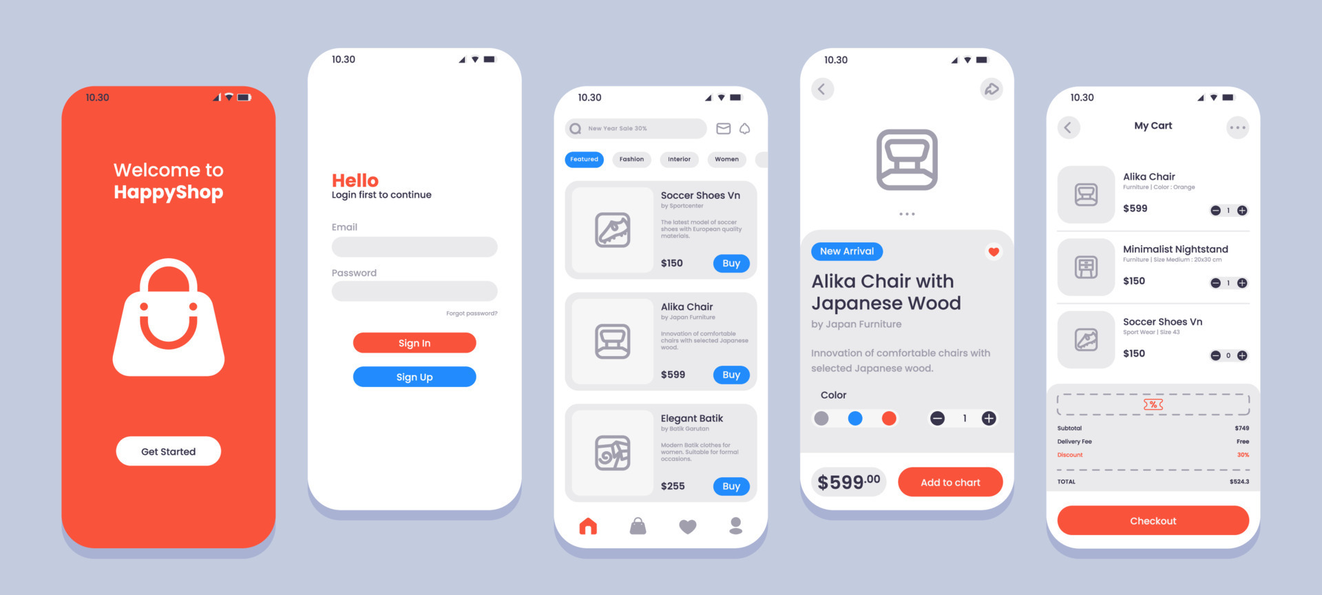 Modern Minimalist UI Page Mockups for Ecommerce 19533982 Vector Art at Vecteezy