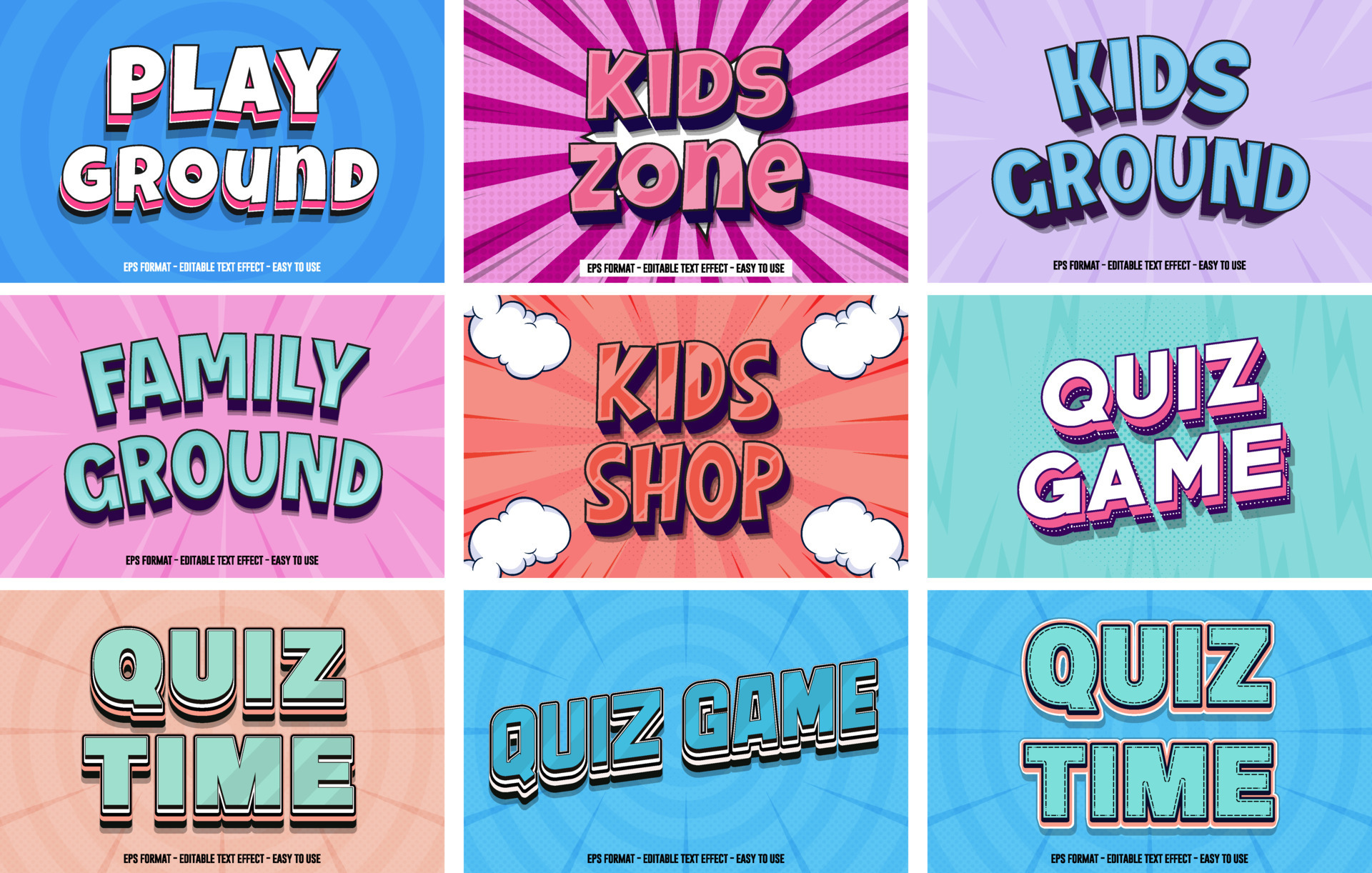 Comic Editable text effect set, Comic text style template set, Set of ... Comic Editable text effect set, Comic text style template set, Set of ...