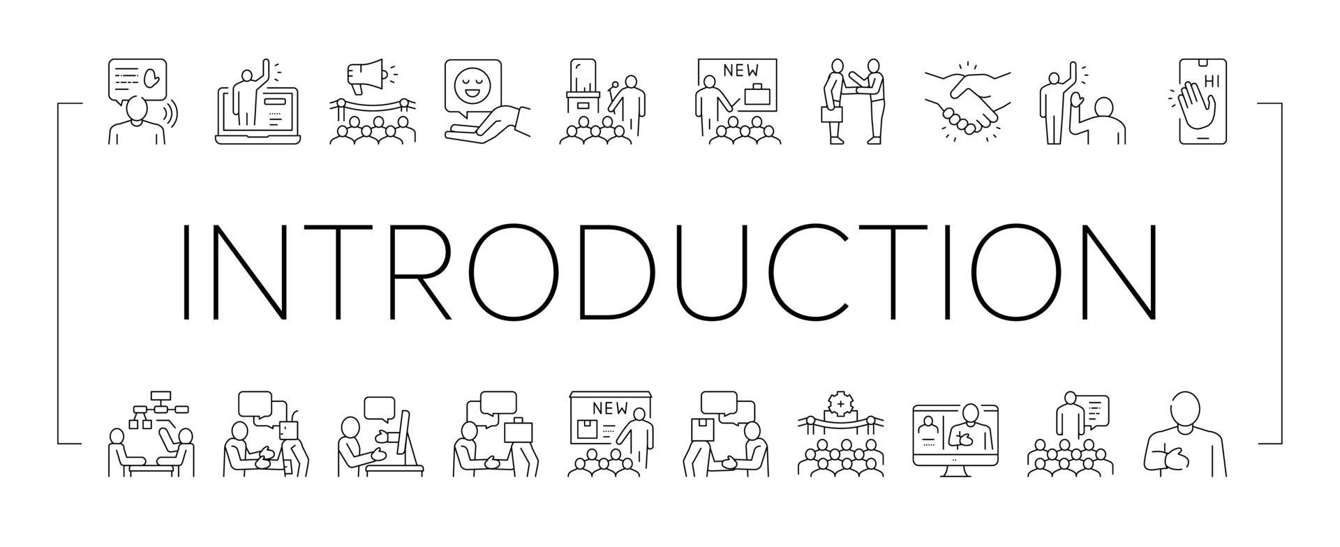 Introduction Speech Collection Icons Set Vector 19541854 Vector Art at ...