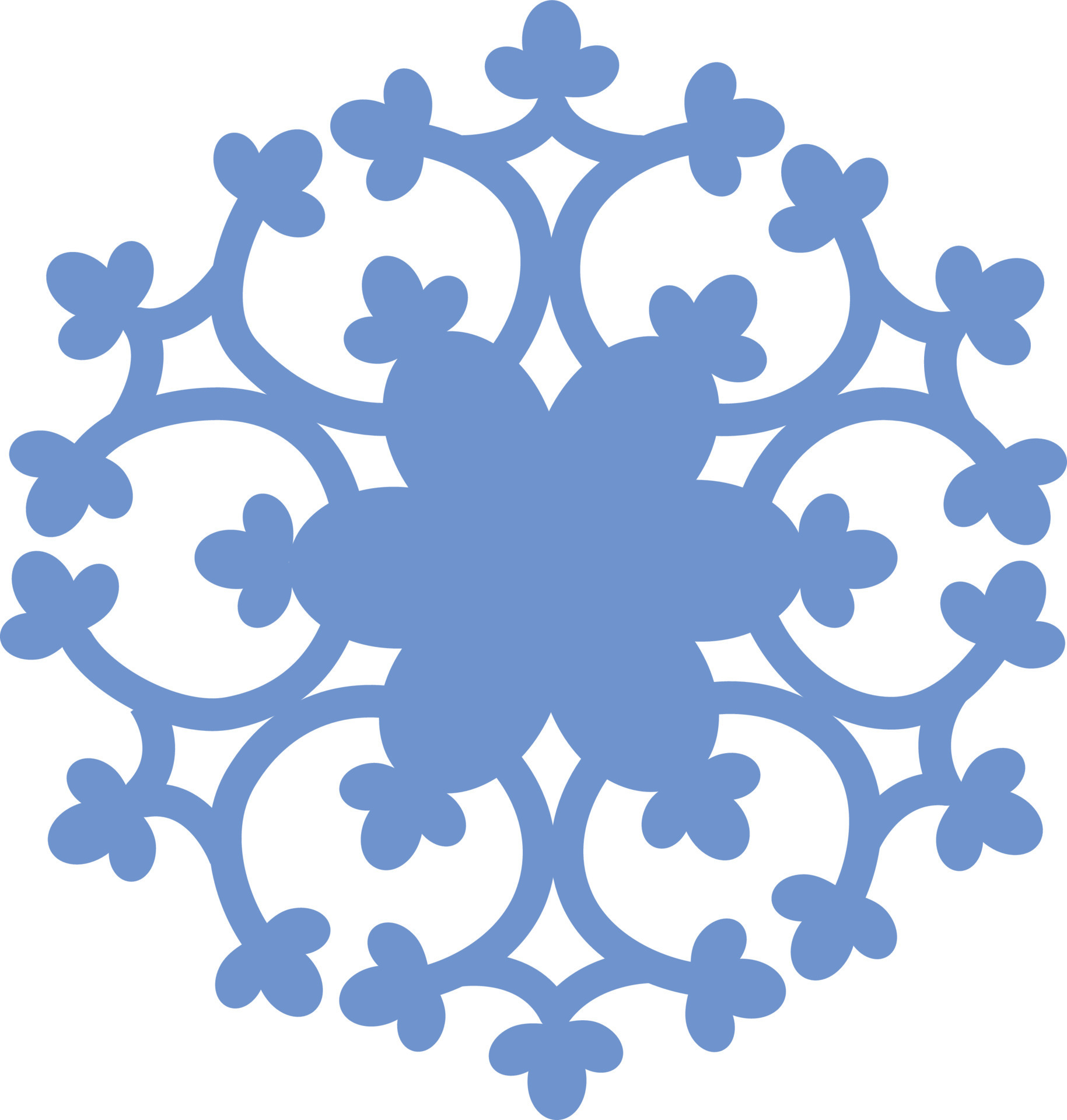 Beautiful blue snowflake. A snowflake of complex shape. A symbol of ...