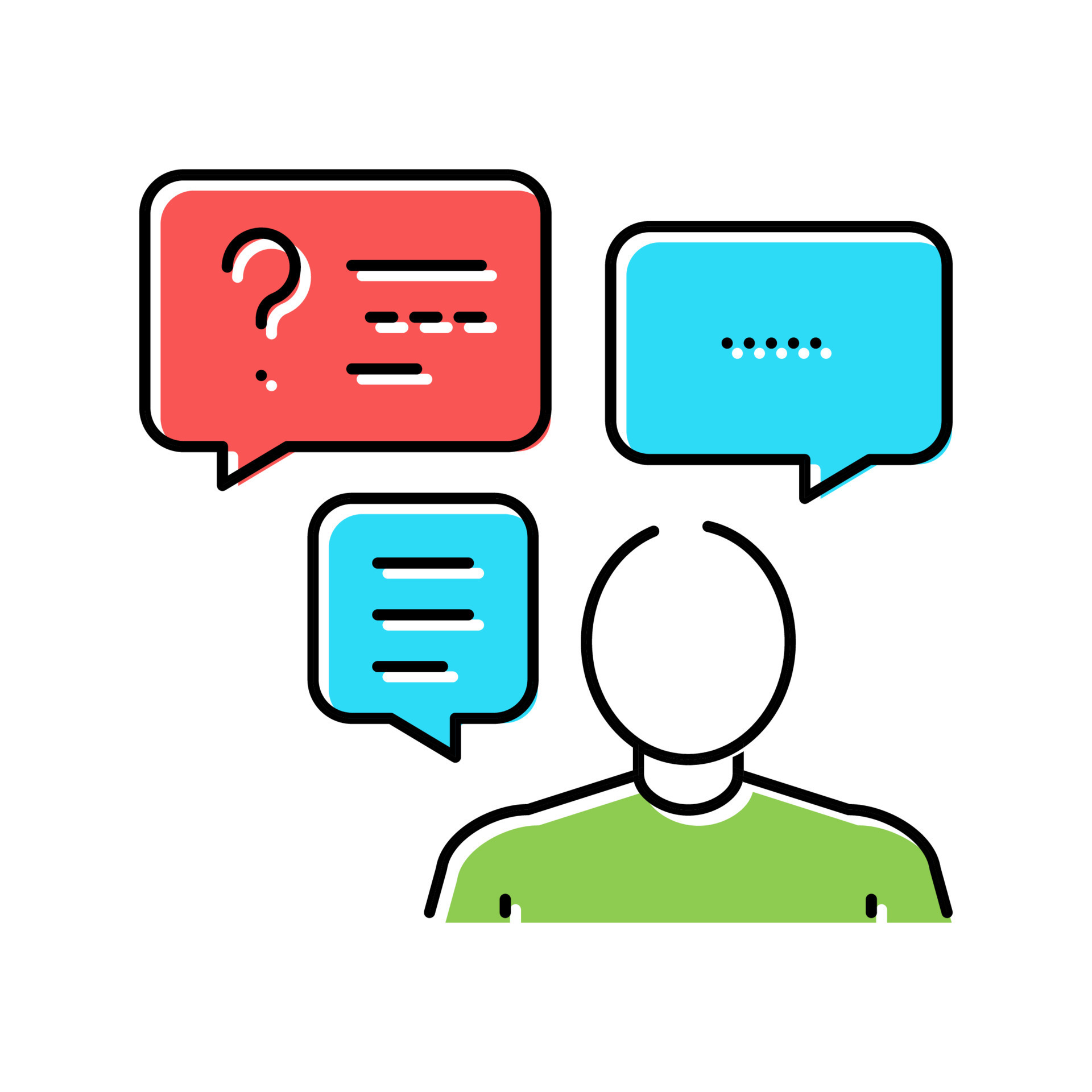 Discussion Questions And Answers Color Icon Vector Illustration discussion-questions-and-answers-color-icon-vector-illustration