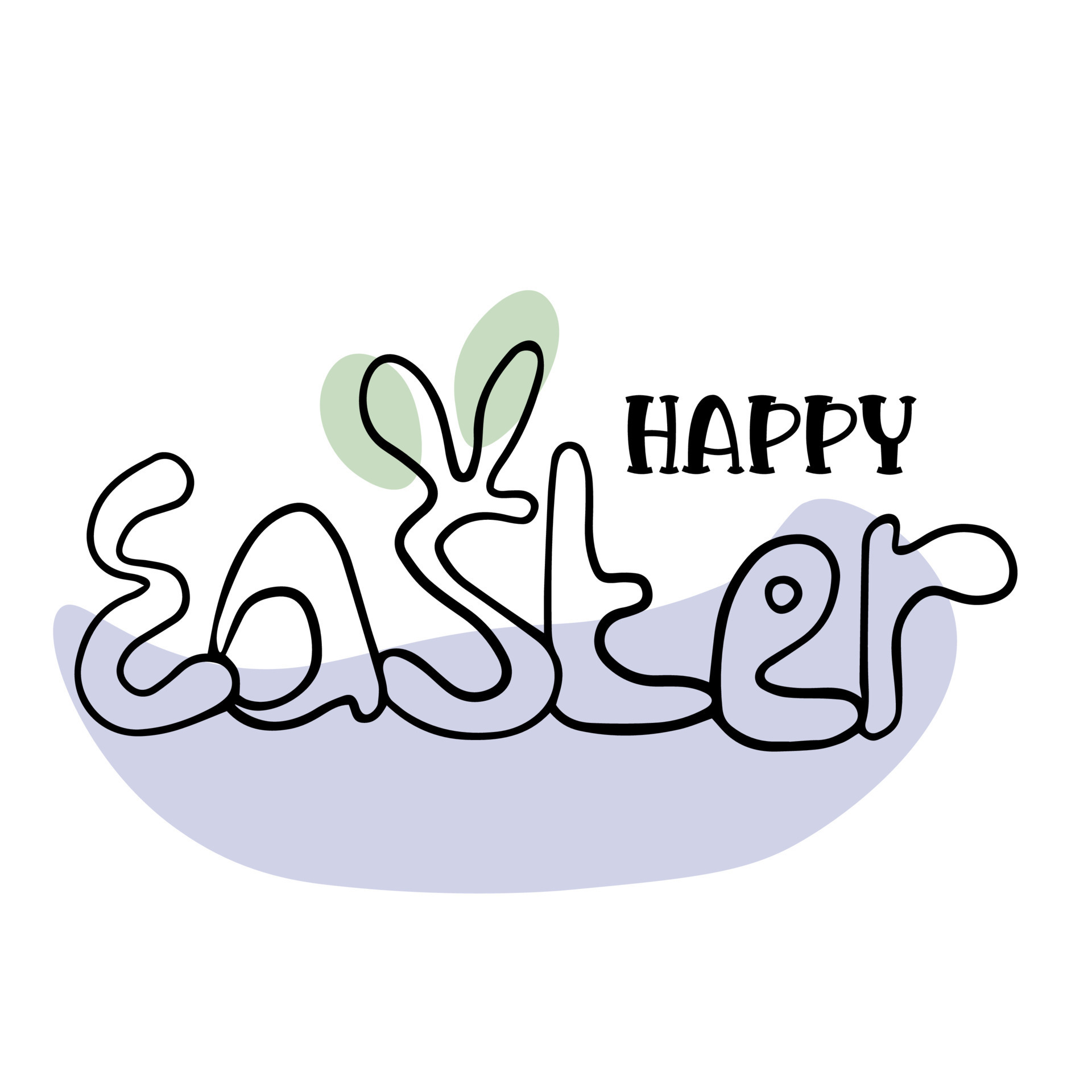Happy Easter Lettering Hand Drawn 19547091 Vector Art At Vecteezy