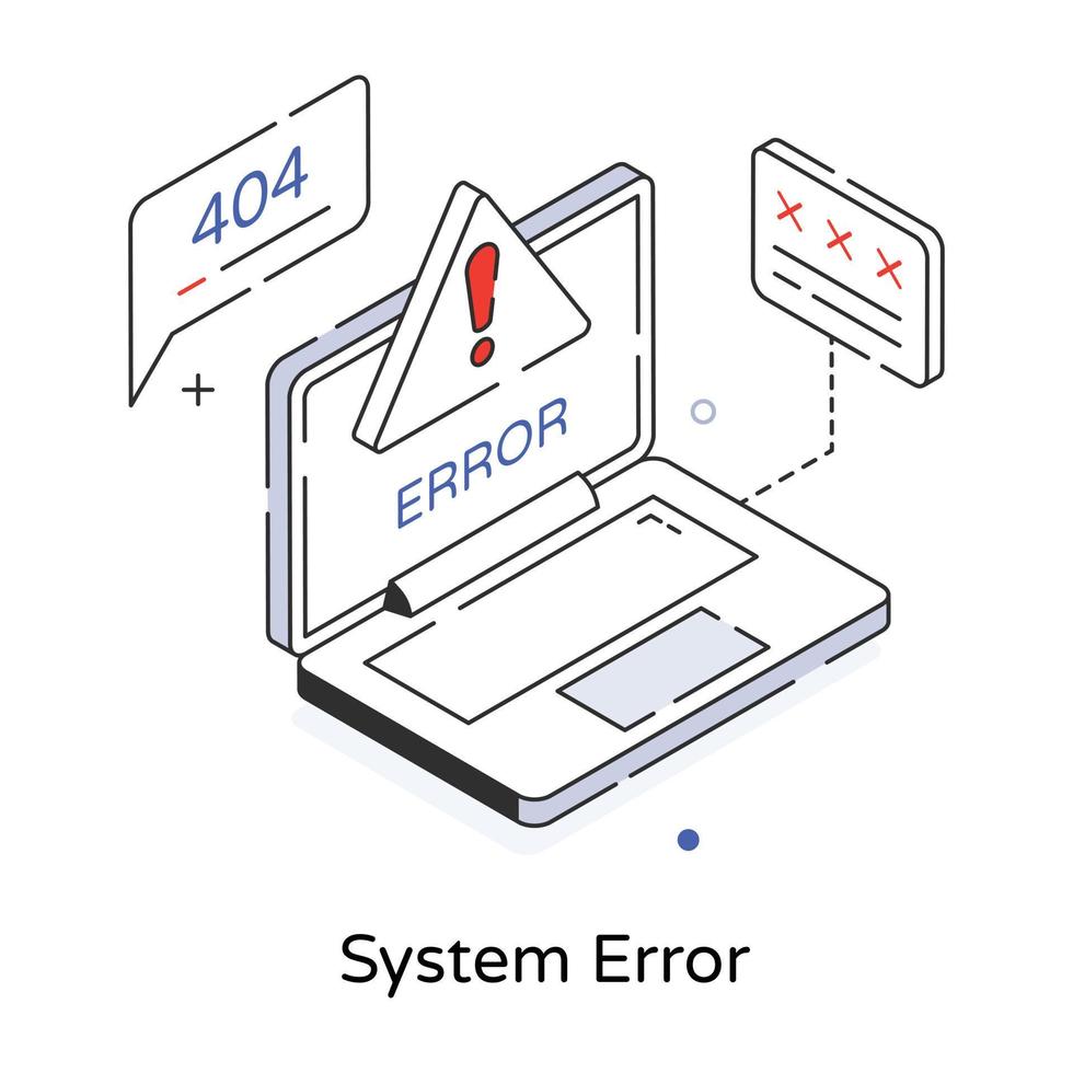 Trendy System Error 19547636 Vector Art At Vecteezy