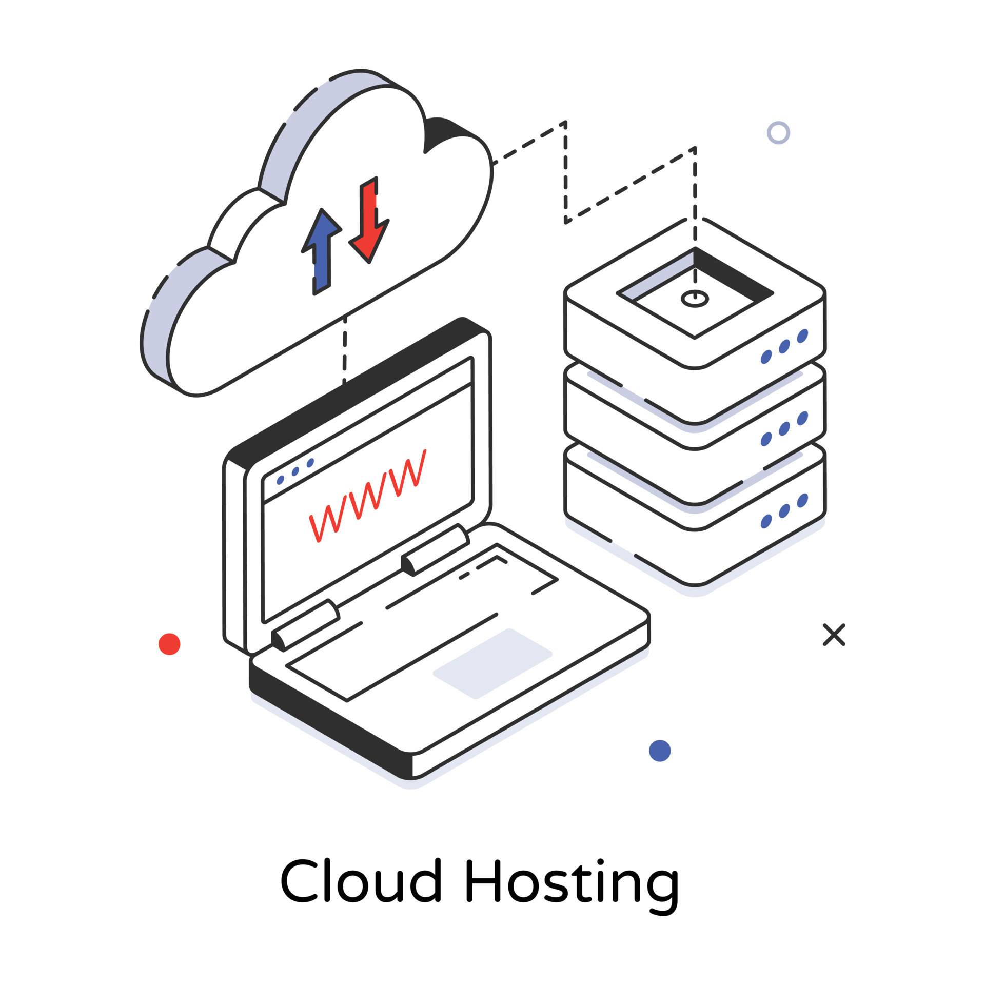 Trendy Cloud Hosting 19547651 Vector Art At Vecteezy