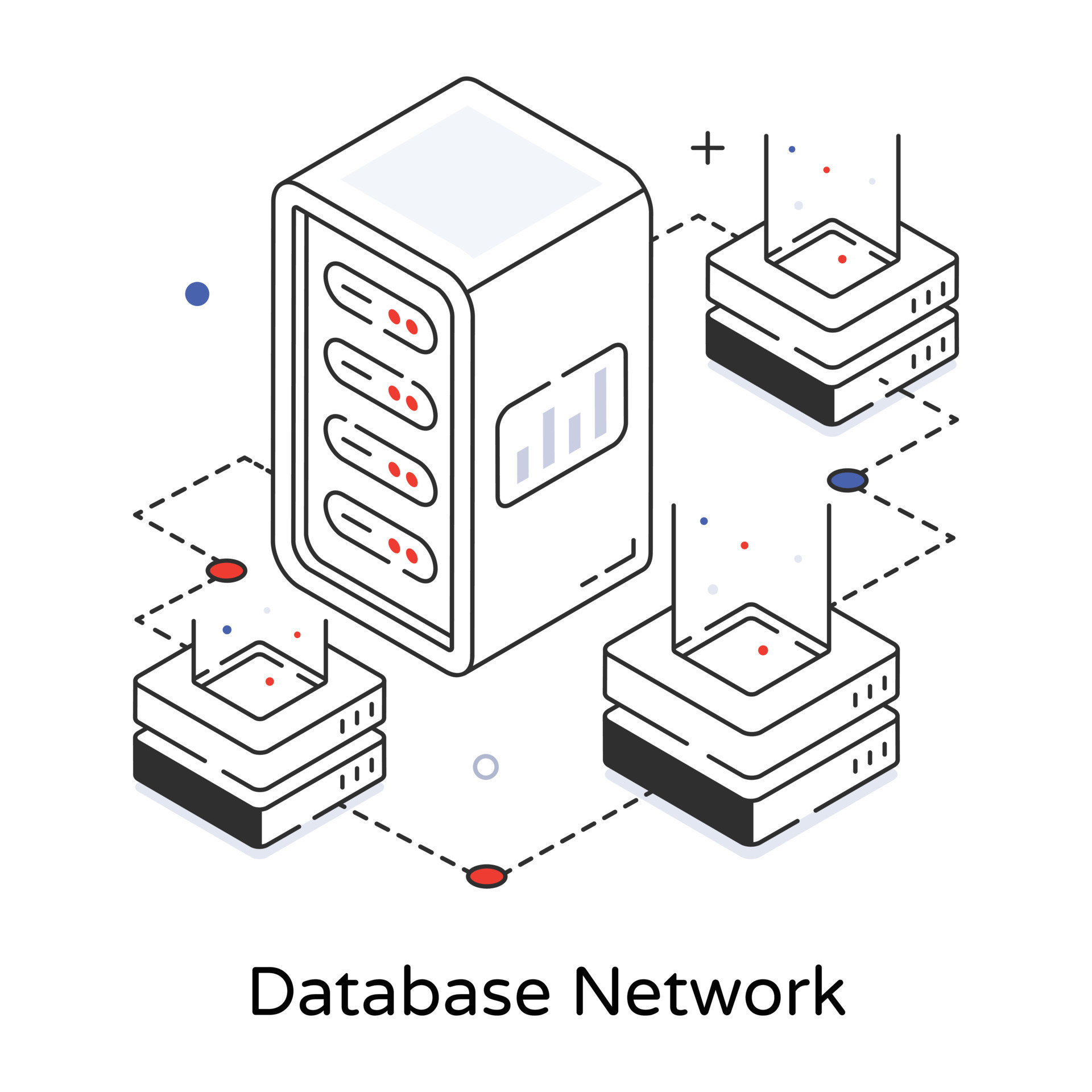 Trendy Database Network 19547673 Vector Art at Vecteezy