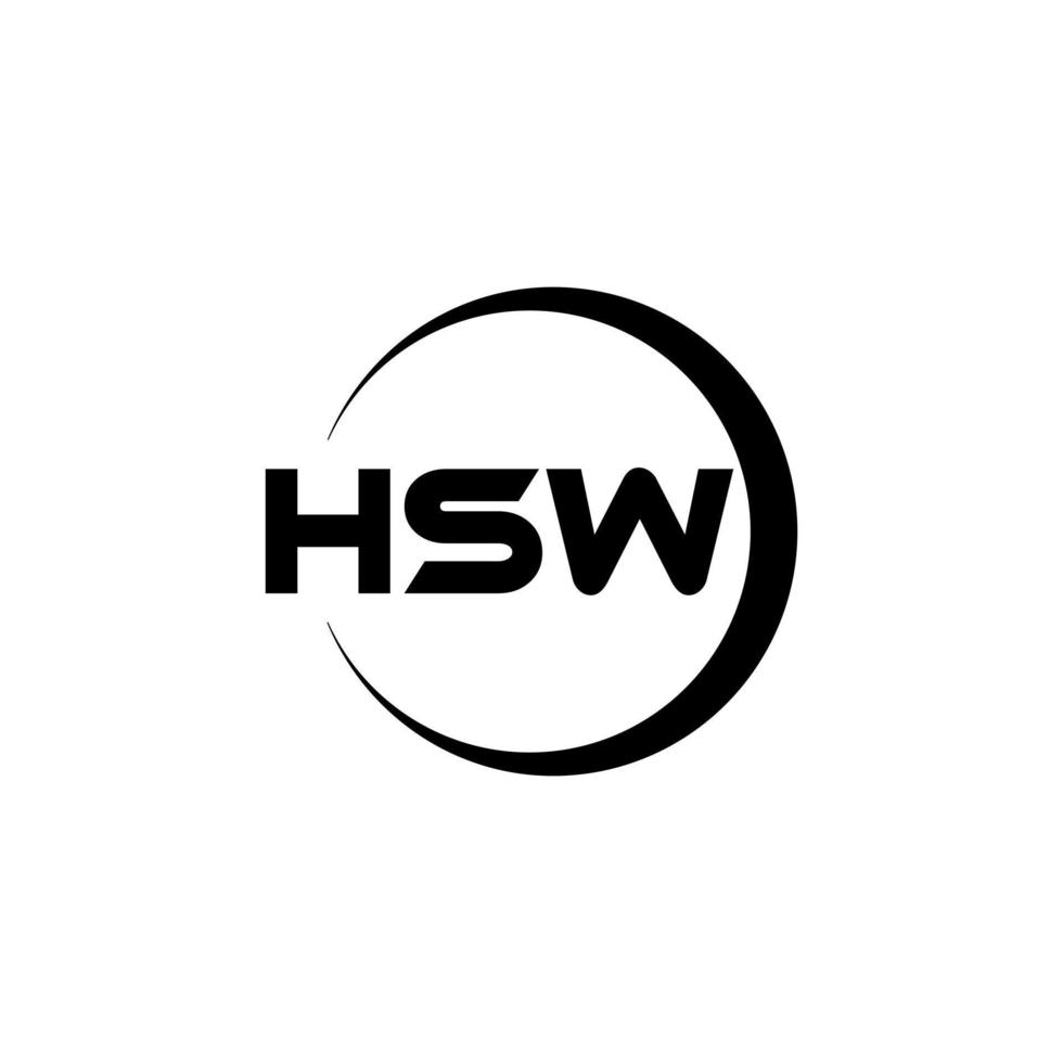 HSW letter logo design in illustration. Vector logo, calligraphy designs for logo, Poster ...