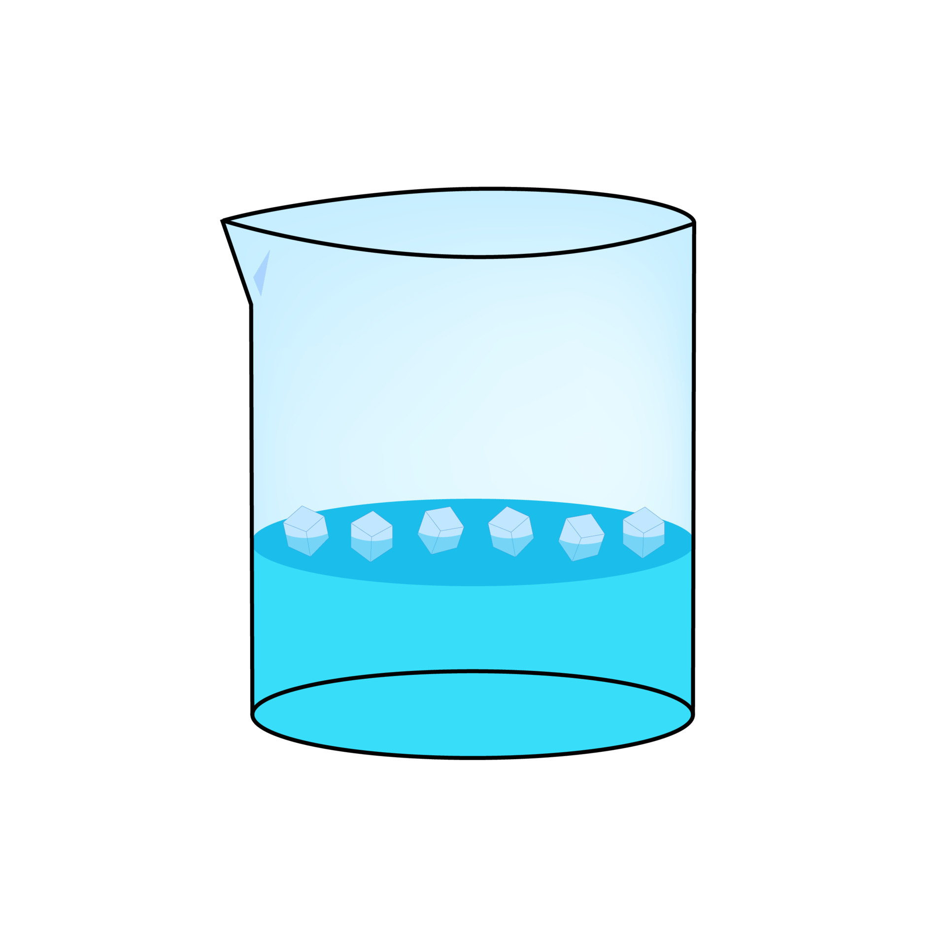 Glass beaker with ice and water vector illustration 19548690 Vector Art at Vecteezy